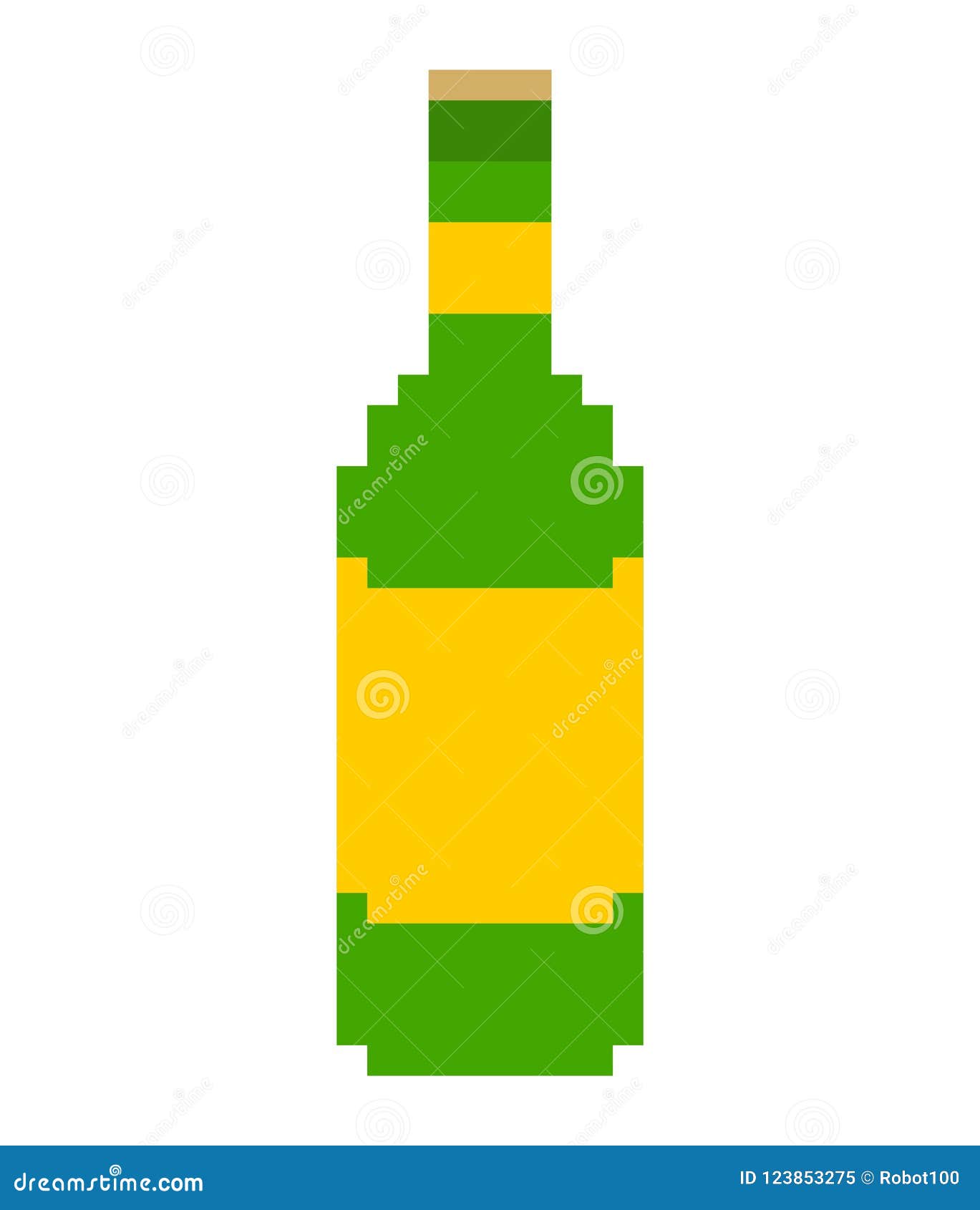 Bottle Beer Green Pixel Art. 8 Bit Vector Illustration Stock Vector ...