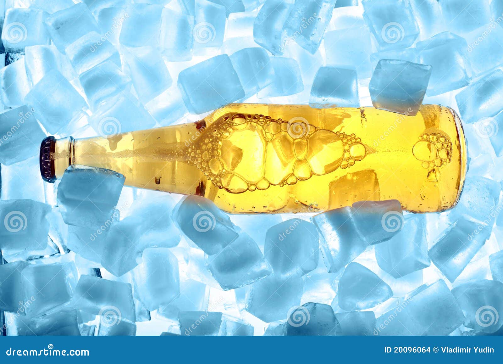 Bottle of beer in ice stock photo. Image of isolated - 20096064