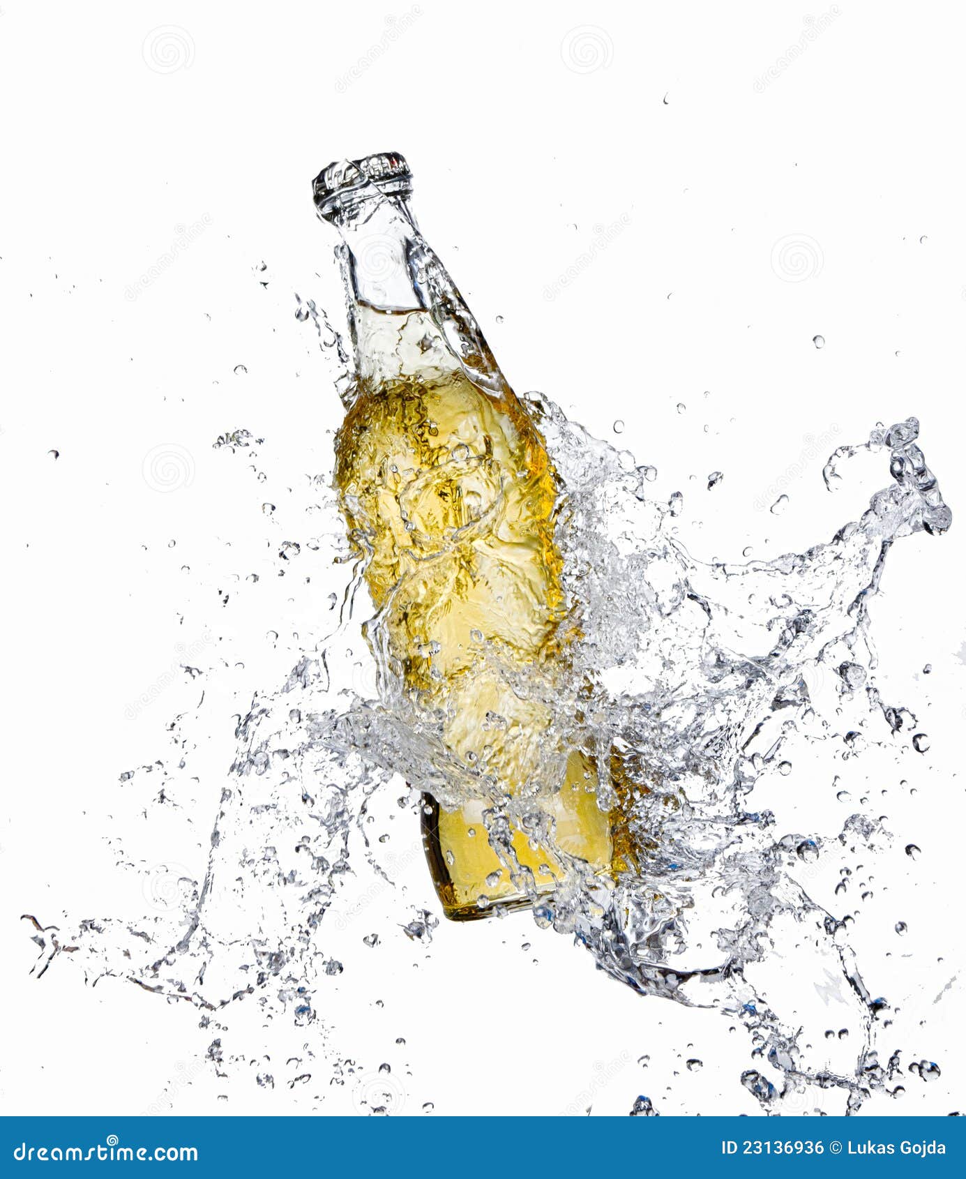 Bottle of Beer with Water Splash Stock Photo - Image of cold, fresh ...
