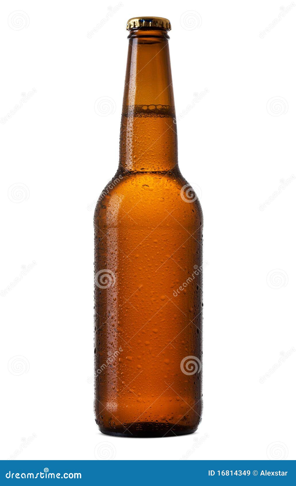Bottle of Beer on White Background Stock Image - Image of water, brown ...