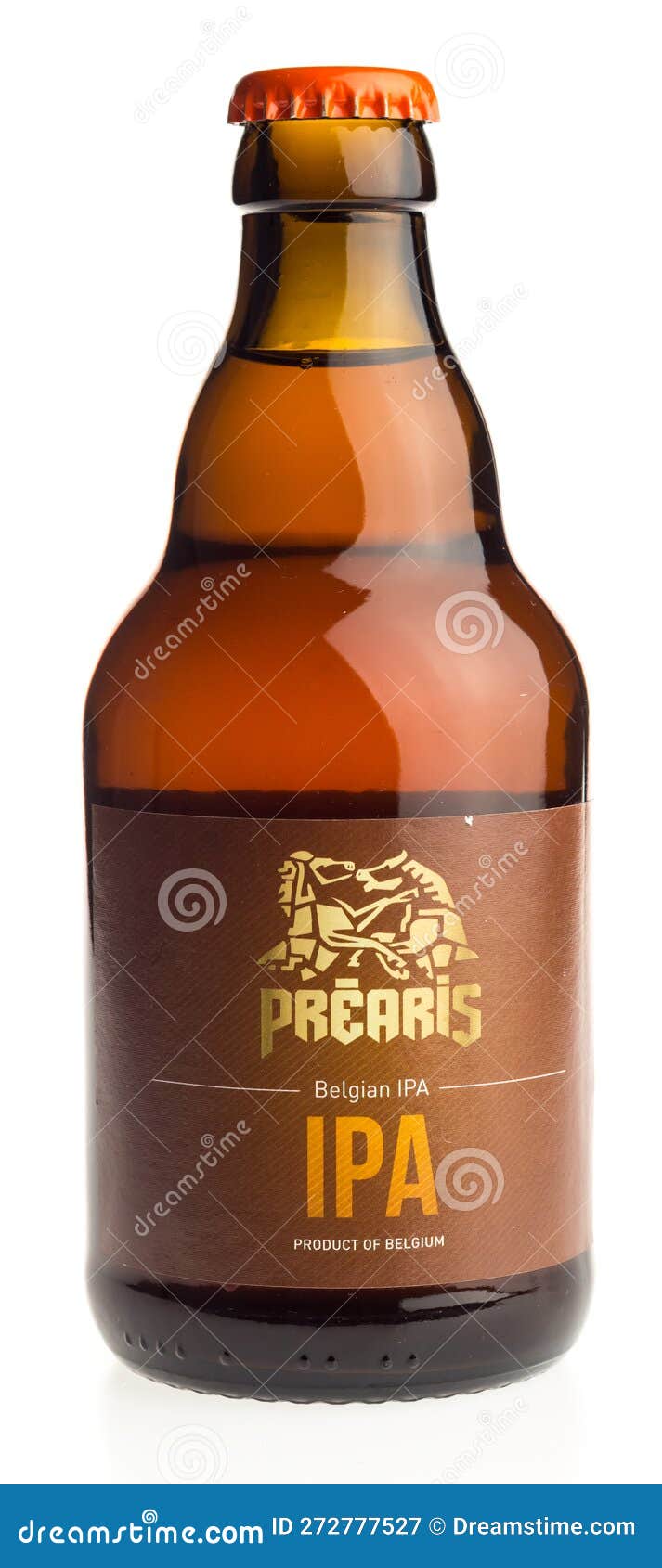 Bottle of Belgian Prearis IPA Beer Isolated on White Editorial ...
