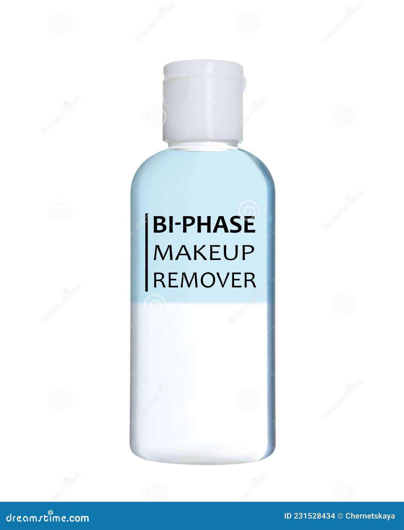 Bottle of Bi-phase Makeup Remover Isolated on White Stock Photo - Image ...