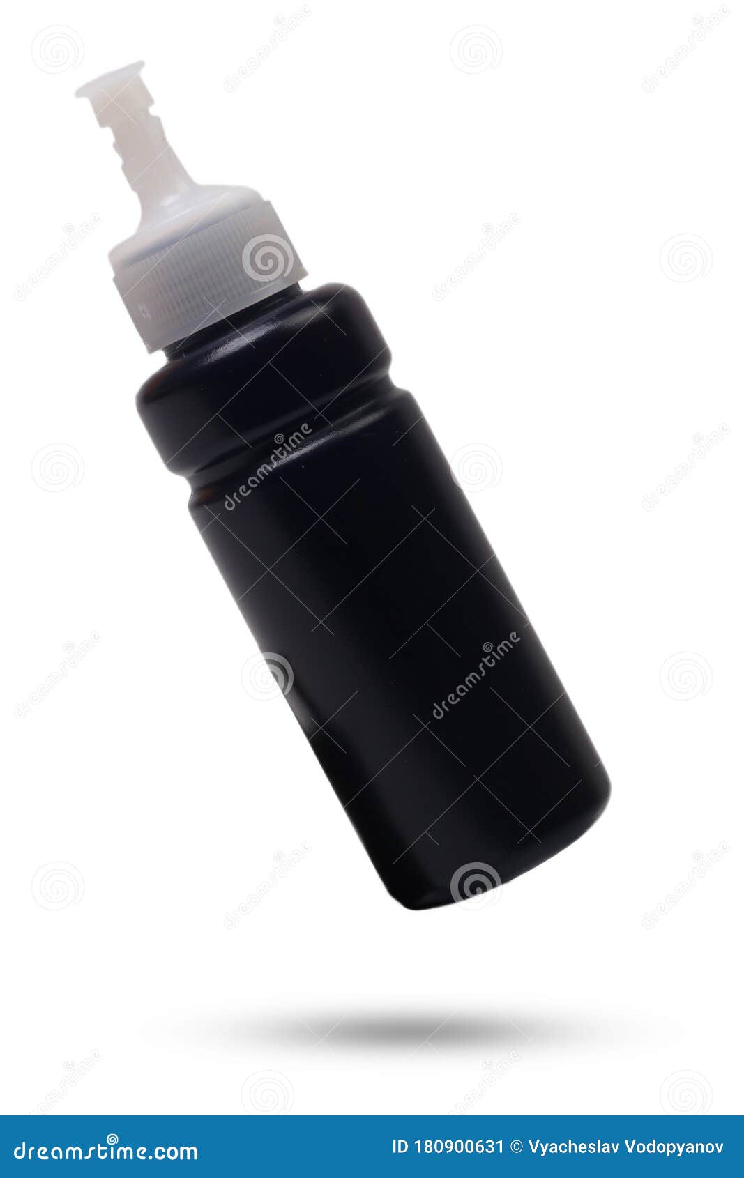 Bottle of Black Ink for Inkjet Printer Isolated on White Background ...