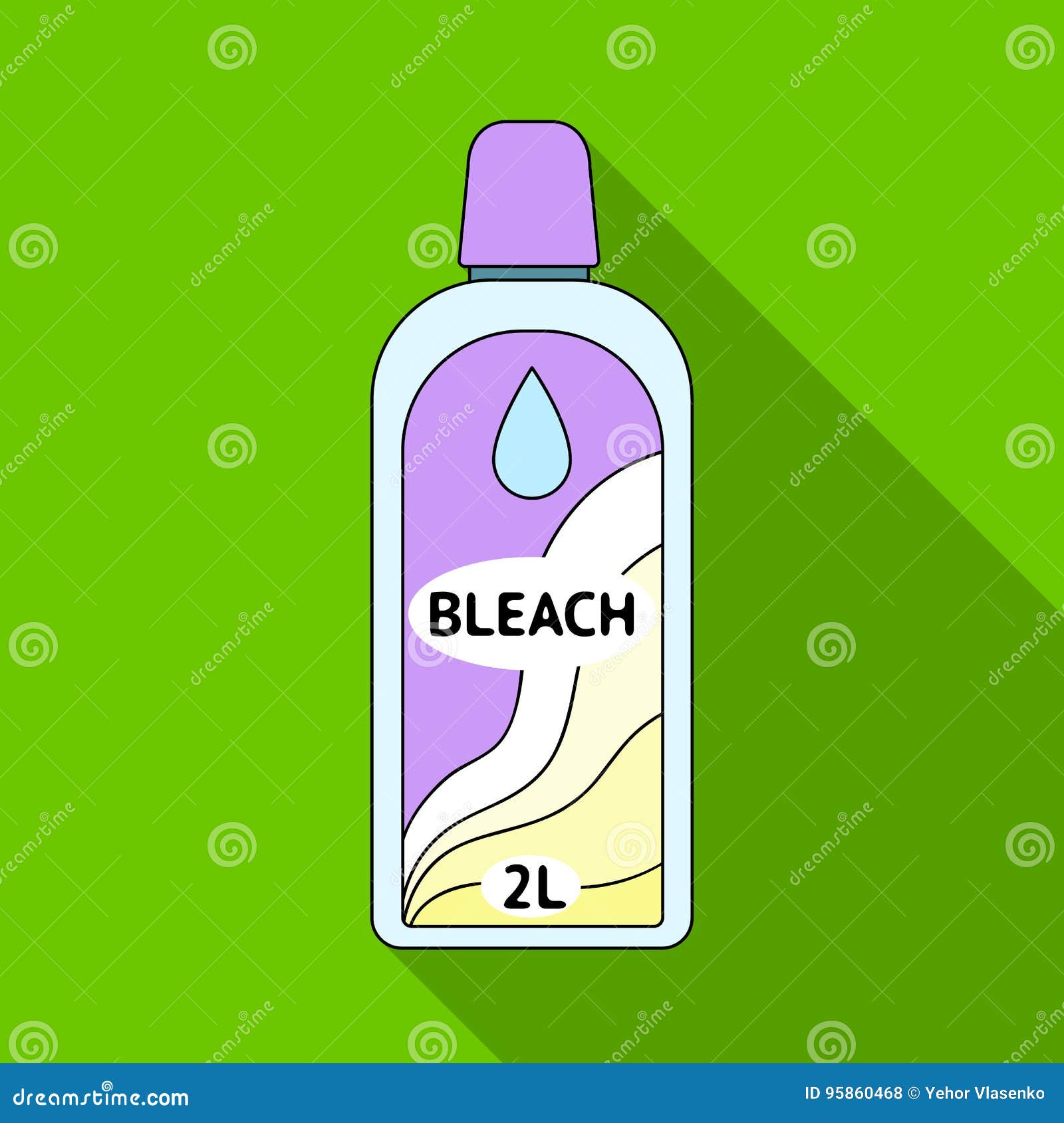 Bottle of Bleach. Dry Cleaning Single Icon in Flat Style Vector Symbol ...