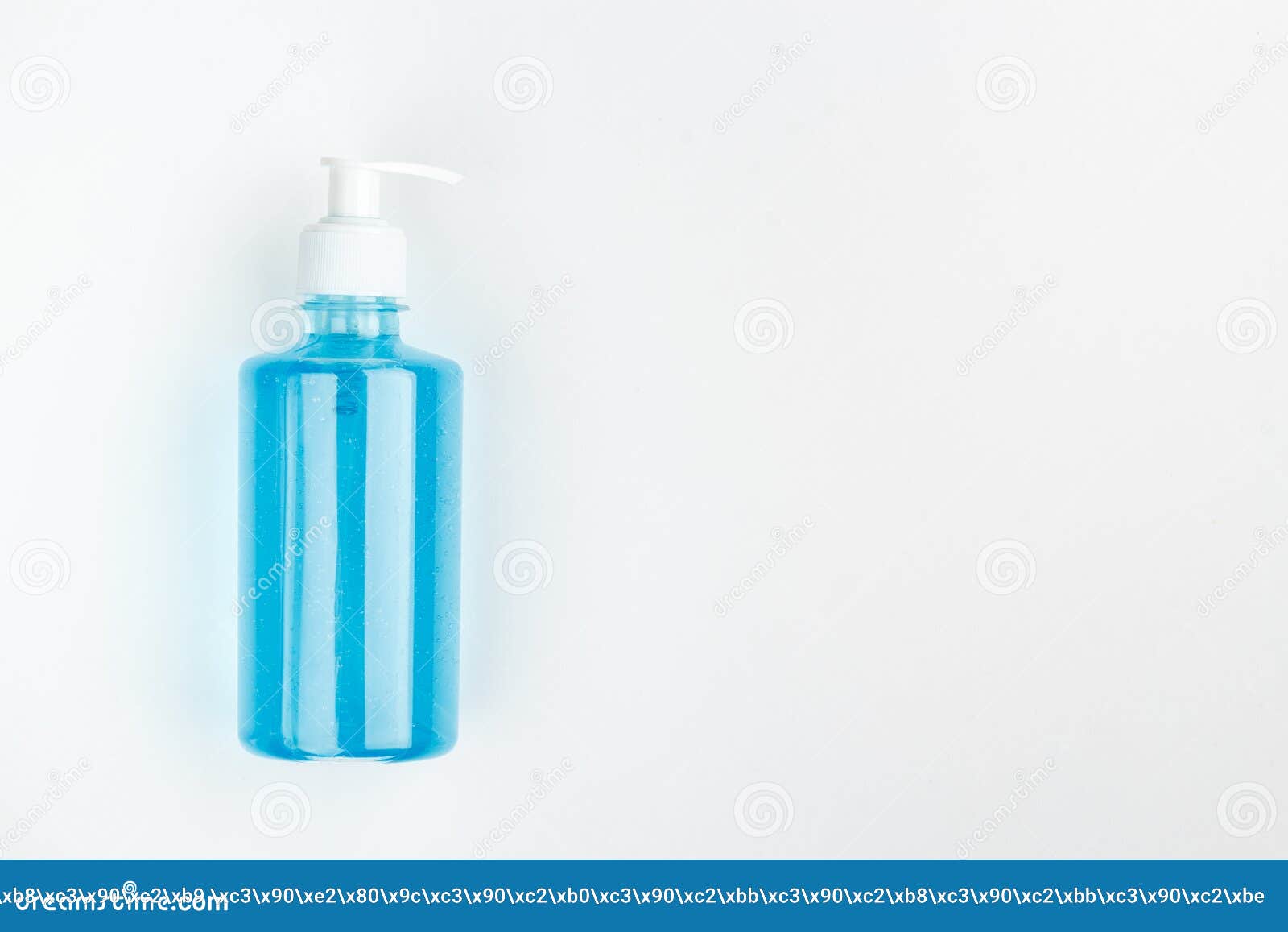Bottle of blue antiseptic stock photo. Image of covid - 182720476