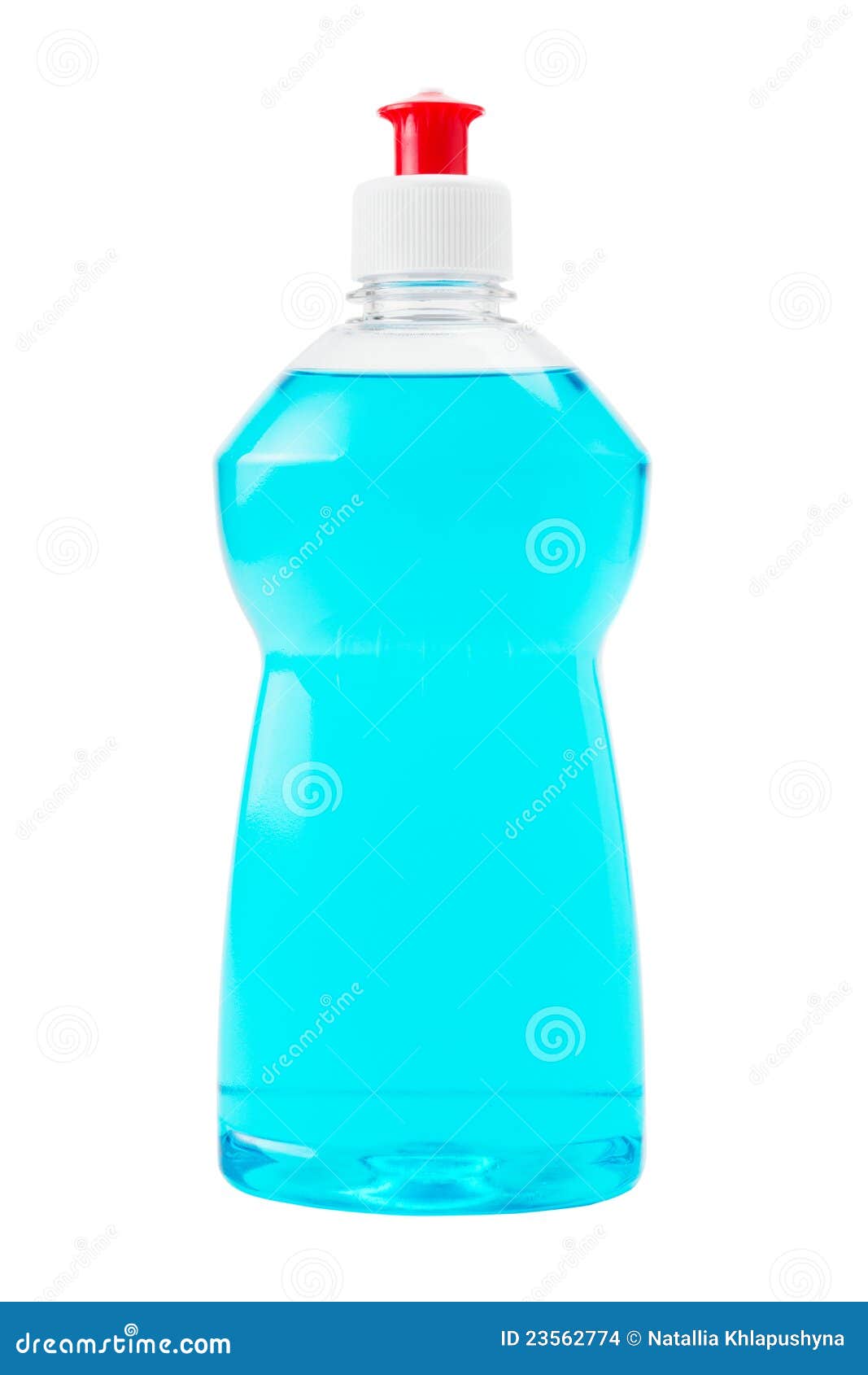 Bottle of Blue Dish Washing Liquid Isolated Stock Photo - Image of ...