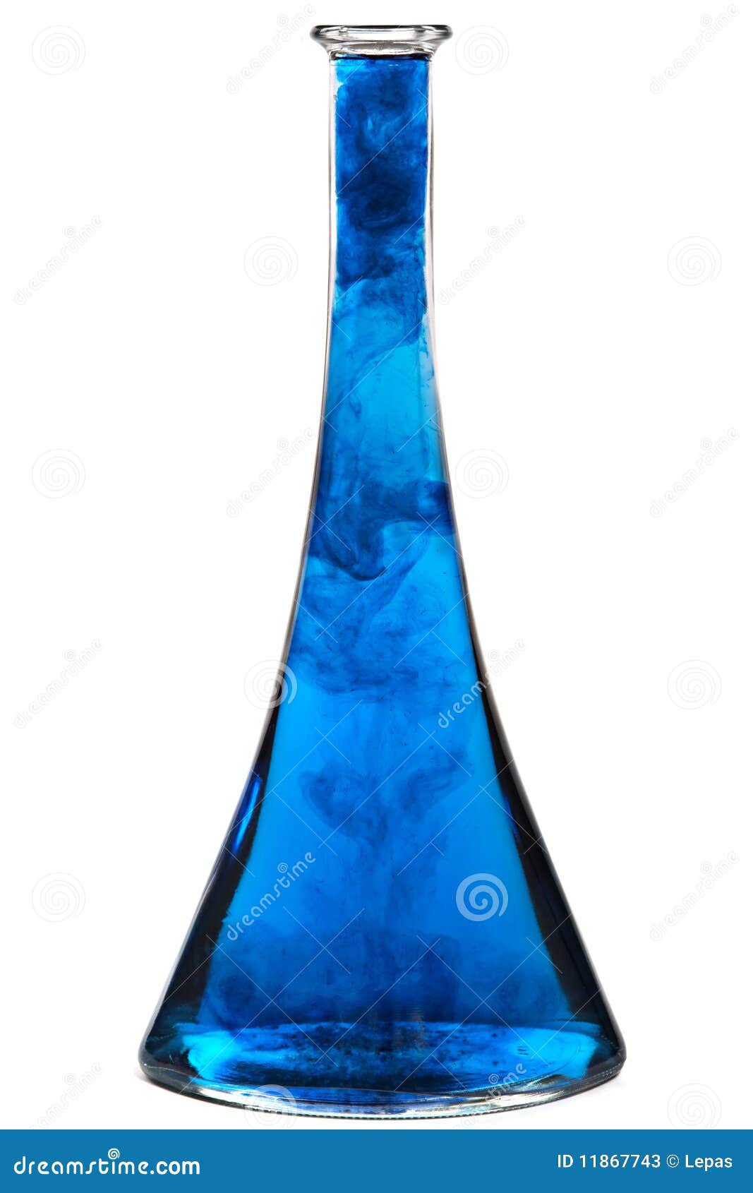 Bottle with blue liquid stock image. Image of focus, transparent - 11867743