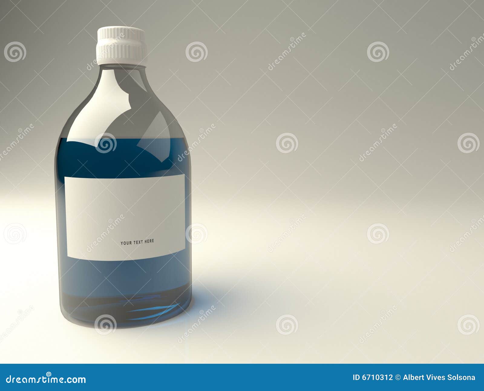 Bottle with blue liquid stock illustration. Illustration of isolated ...