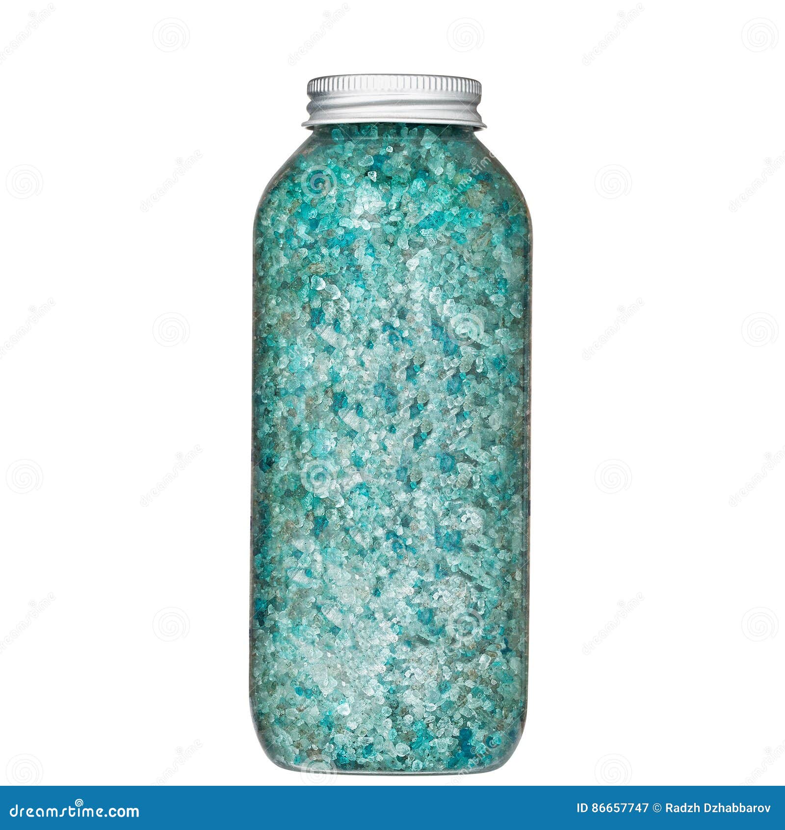 Gum In A Bottle On A Blue Background. Scattered Chewing Gum In The Form ...