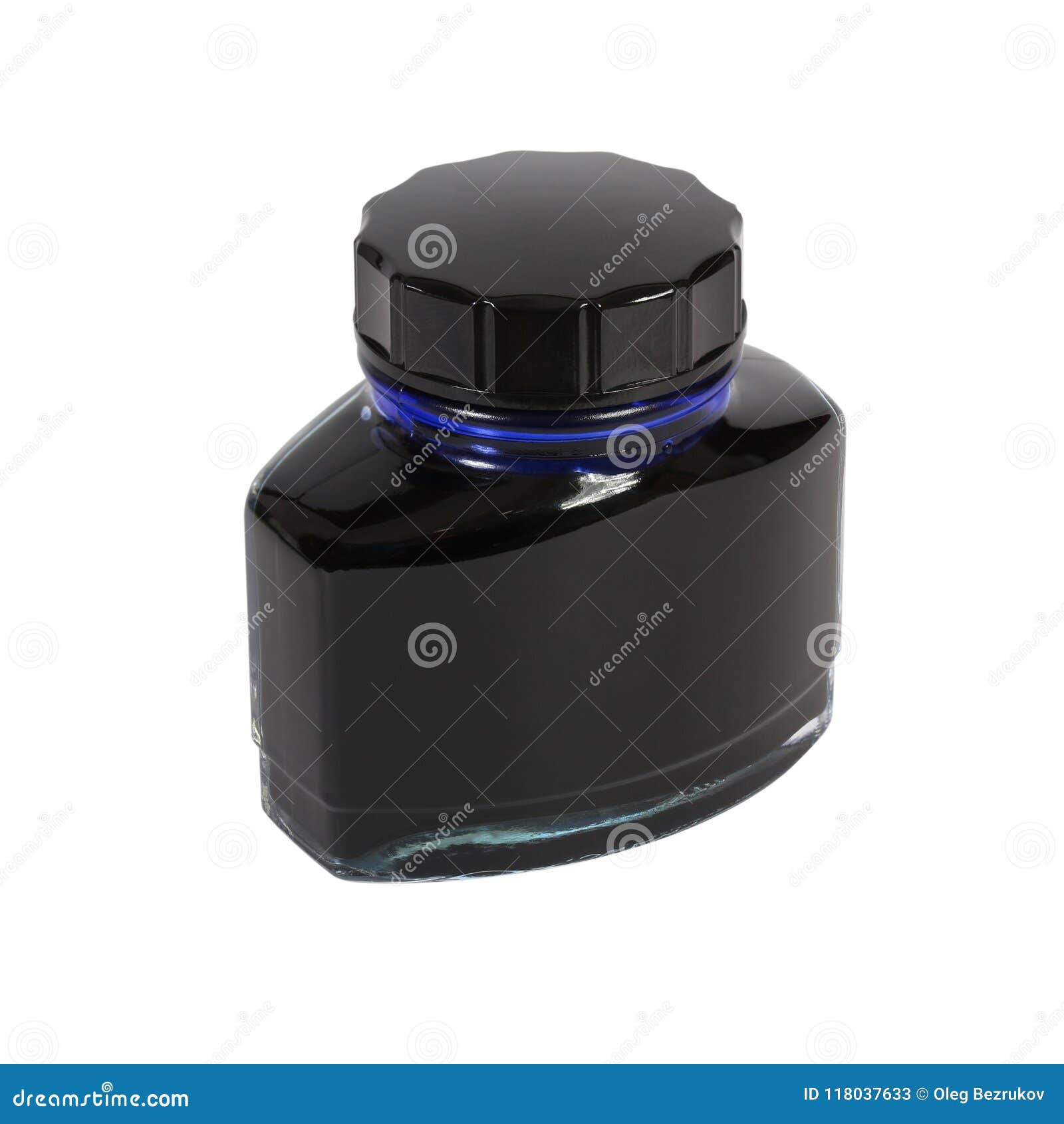 Bottle of Blue Writing Ink. Clipping Path Stock Image - Image of ...