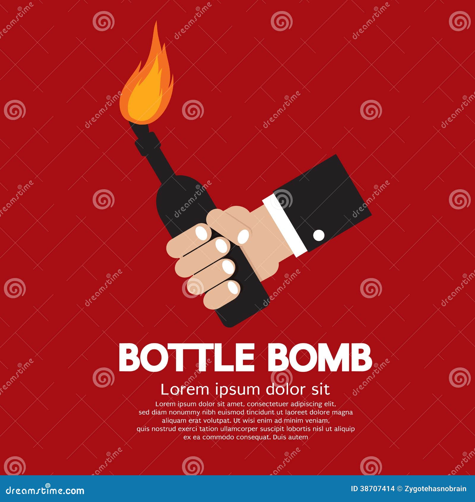 Bottle Bomb stock vector. Illustration of riot, symbol - 38707414