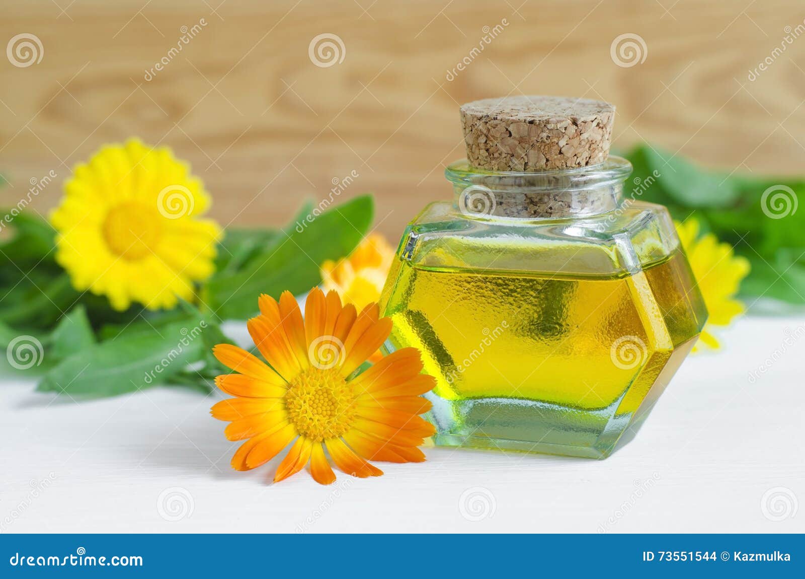 Bottle of Calendula Oil (Pot Marigold Extract, Tincture, Infusion ...