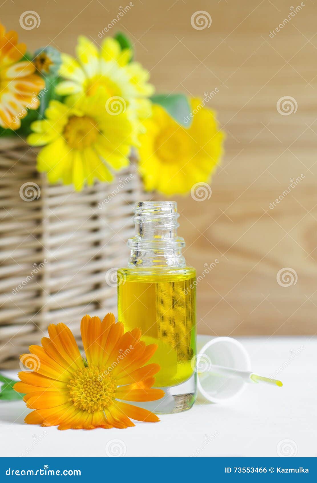Bottle of Calendula Oil (Pot Marigold Extract, Tincture, Infusion ...