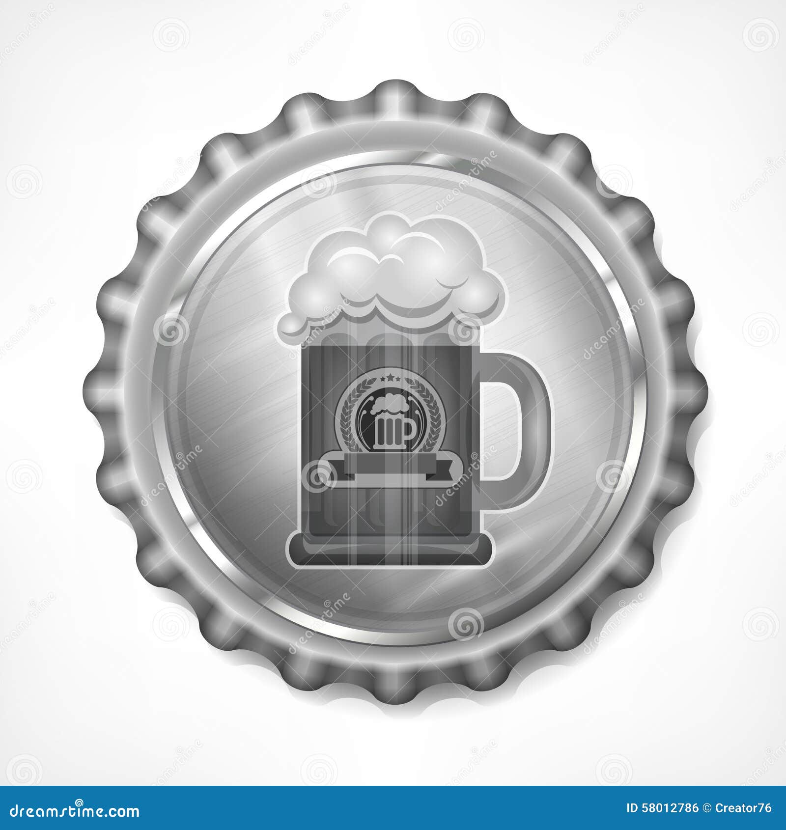 Bottle cap with beer mug stock vector. Illustration of protection ...