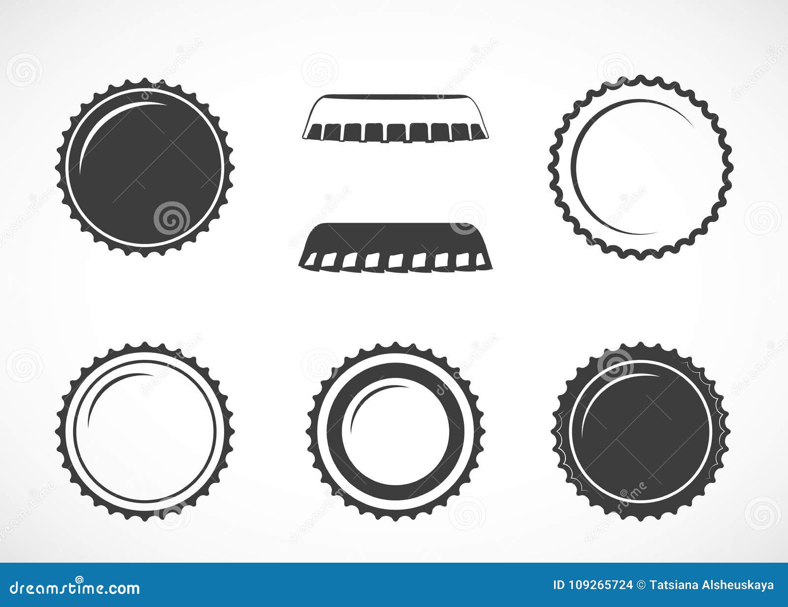 Bottle Cap. Set of Vector Icons. Stock Vector - Illustration of sign ...