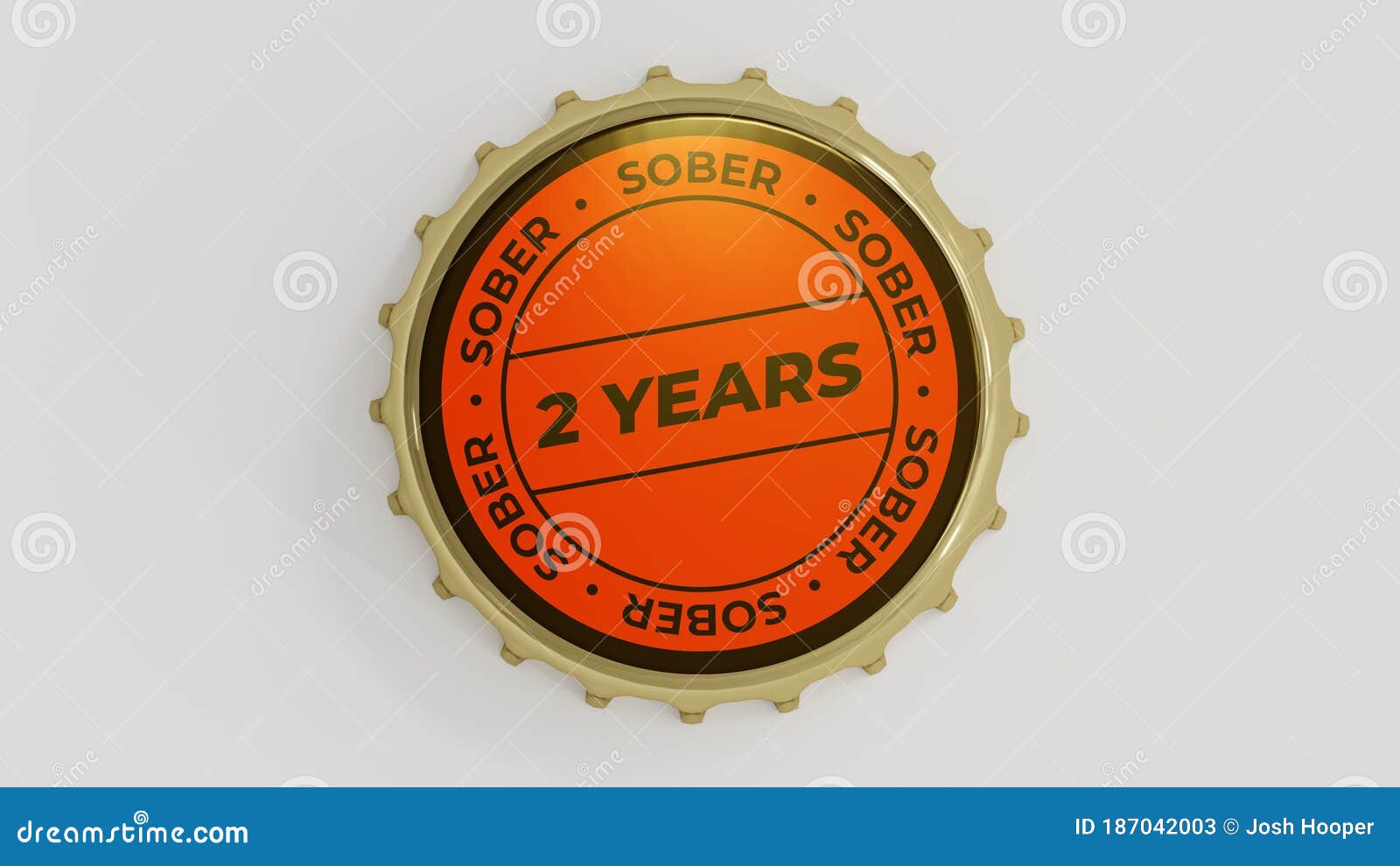2 Years Sober. Sobriety Seal on a Bottle Cap Stock Illustration ...