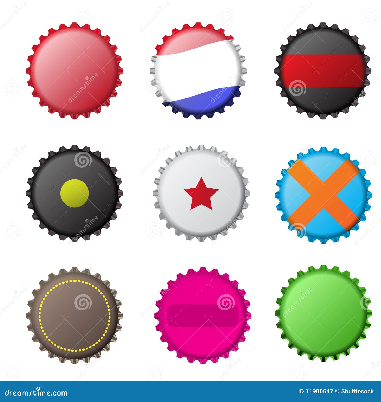Bottle Caps Cartoon Vector | CartoonDealer.com #11900647