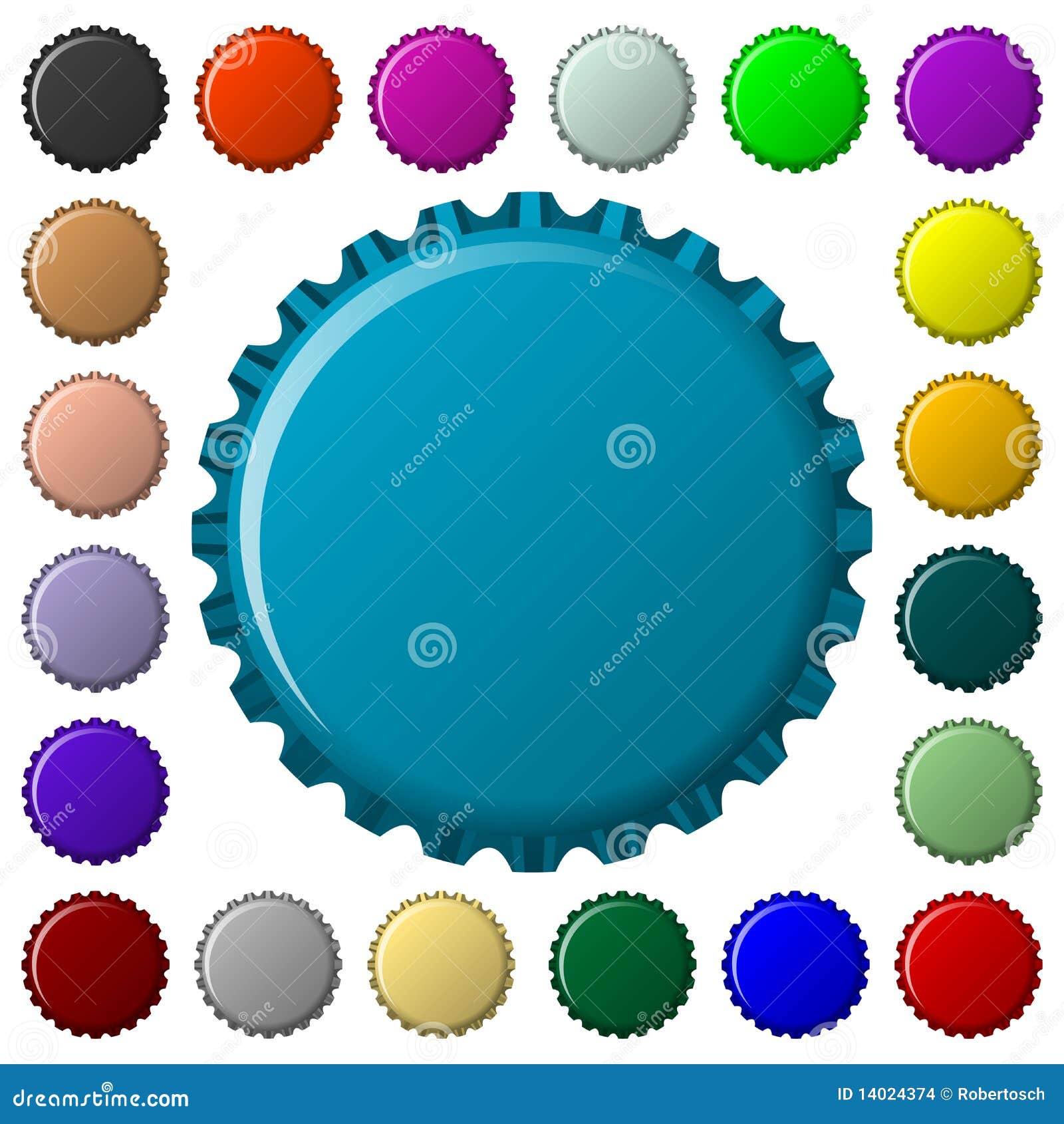 Bottle Caps in Colors Collection Stock Vector - Illustration of grunge ...