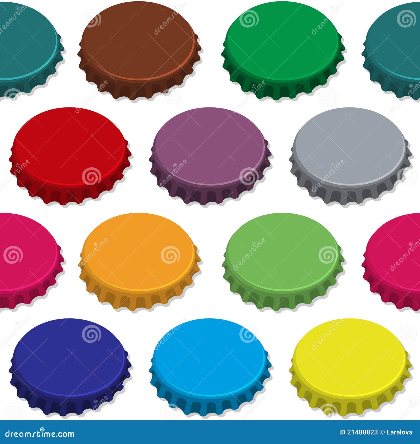 Bottle Caps Seamless Background Pattern Stock Vector - Illustration of ...