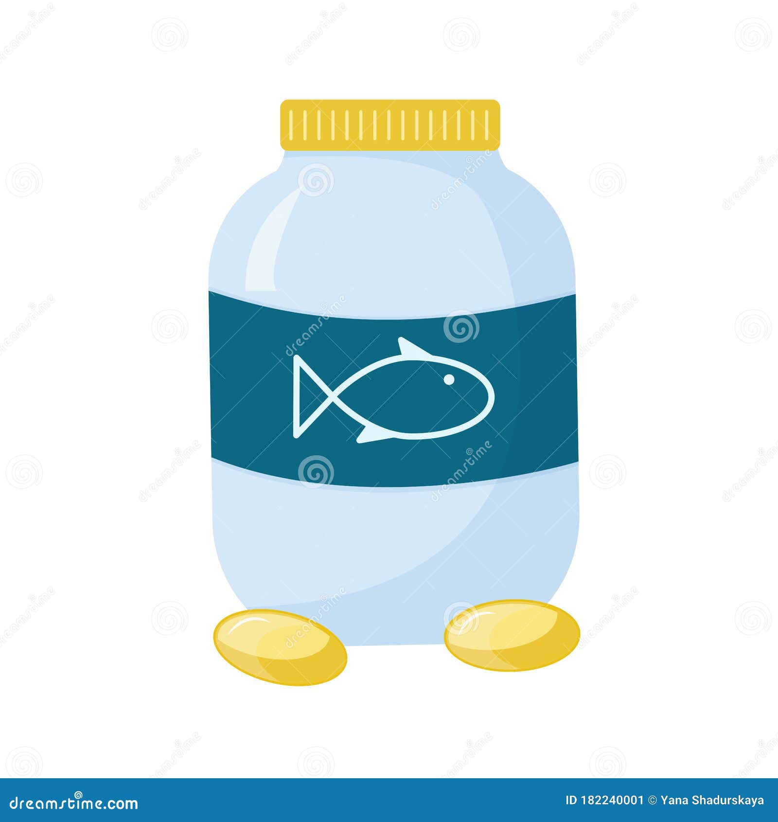 The Bottle and Capsules is Fish Oil. Isolated on a White Background ...