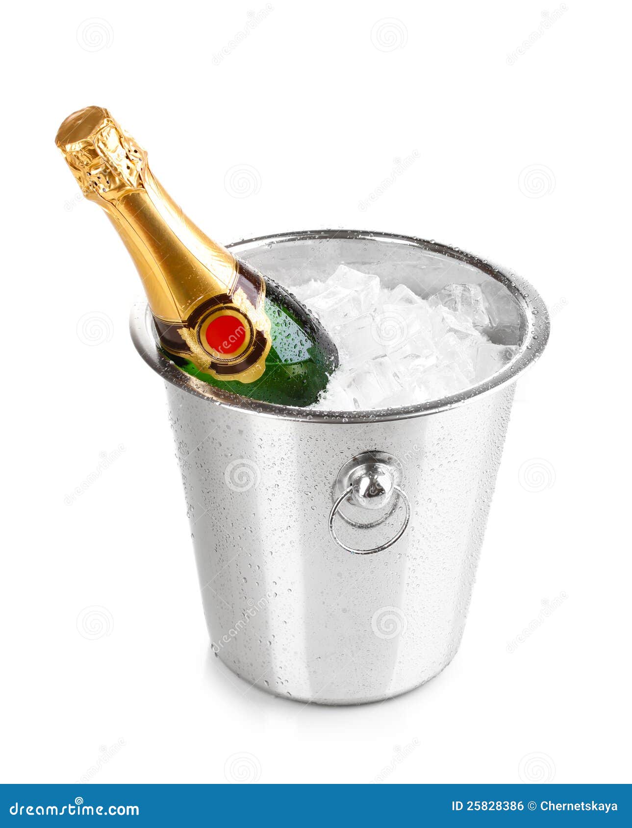 Bottle of Champagne in Bucket Stock Photo - Image of alcohol, glass ...