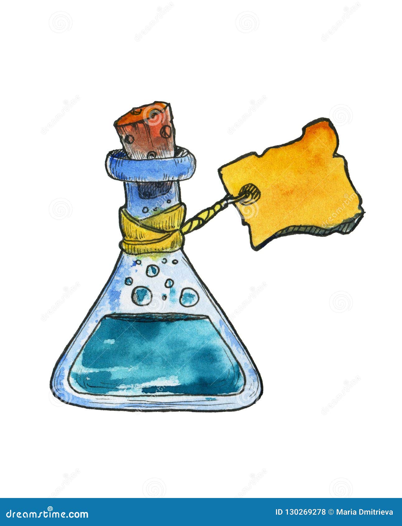 Bottle with Chemical Solution or Magic Potion. Label. Bottle for Rpg ...