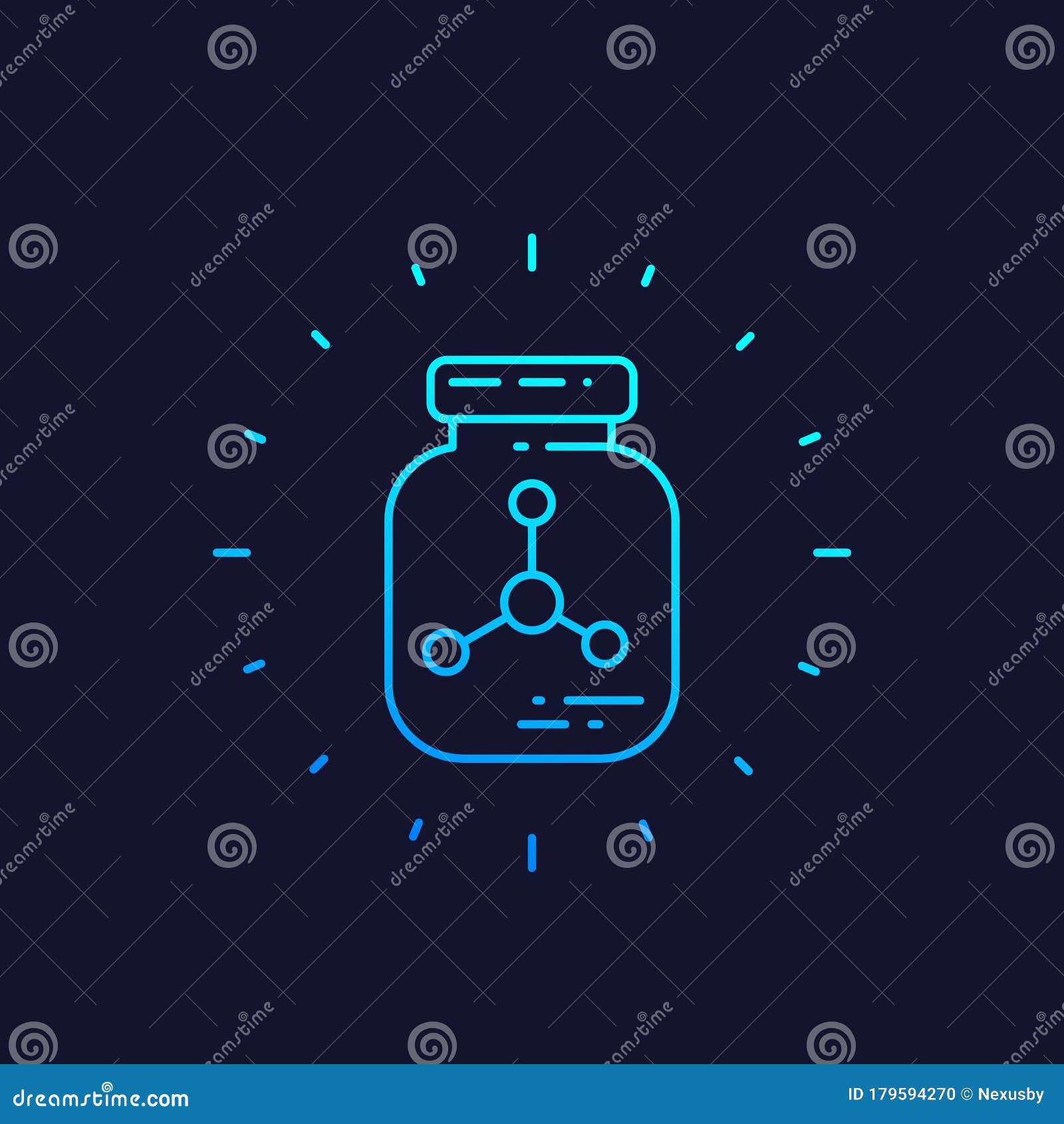 Bottle of Chemicals Vector Linear Icon Stock Illustration ...