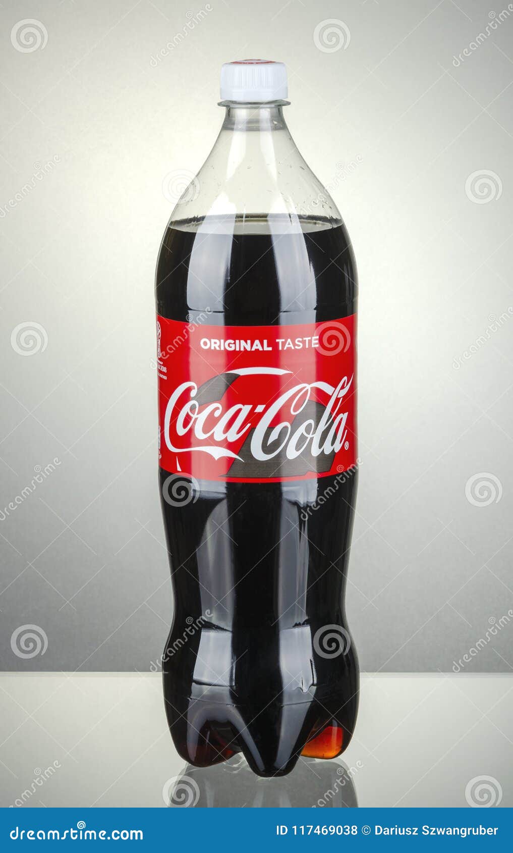 Bottle of Coca-Cola Drink Isolated on Gradient Background. Editorial ...