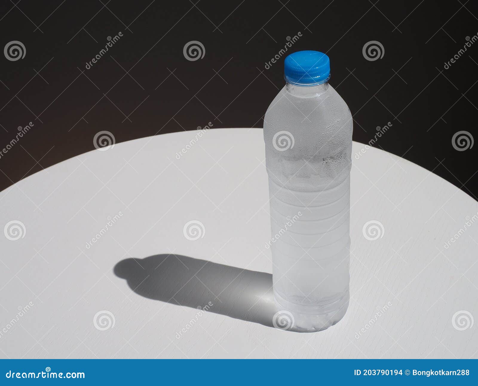 A bottle of cold water stock photo. Image of bottle - 203790194