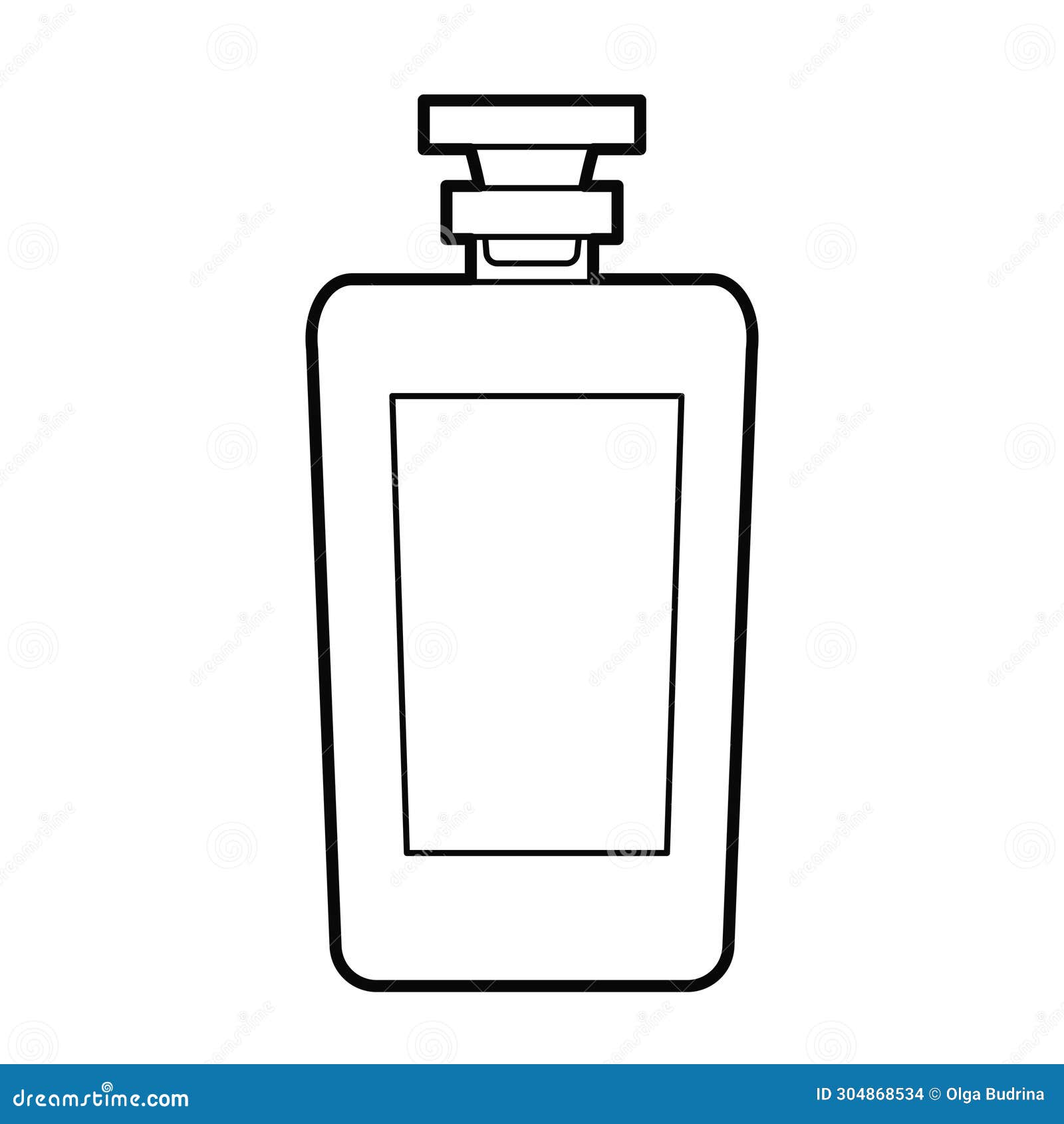Bottle of Cologne on White Background. Black-and-white Outline ...