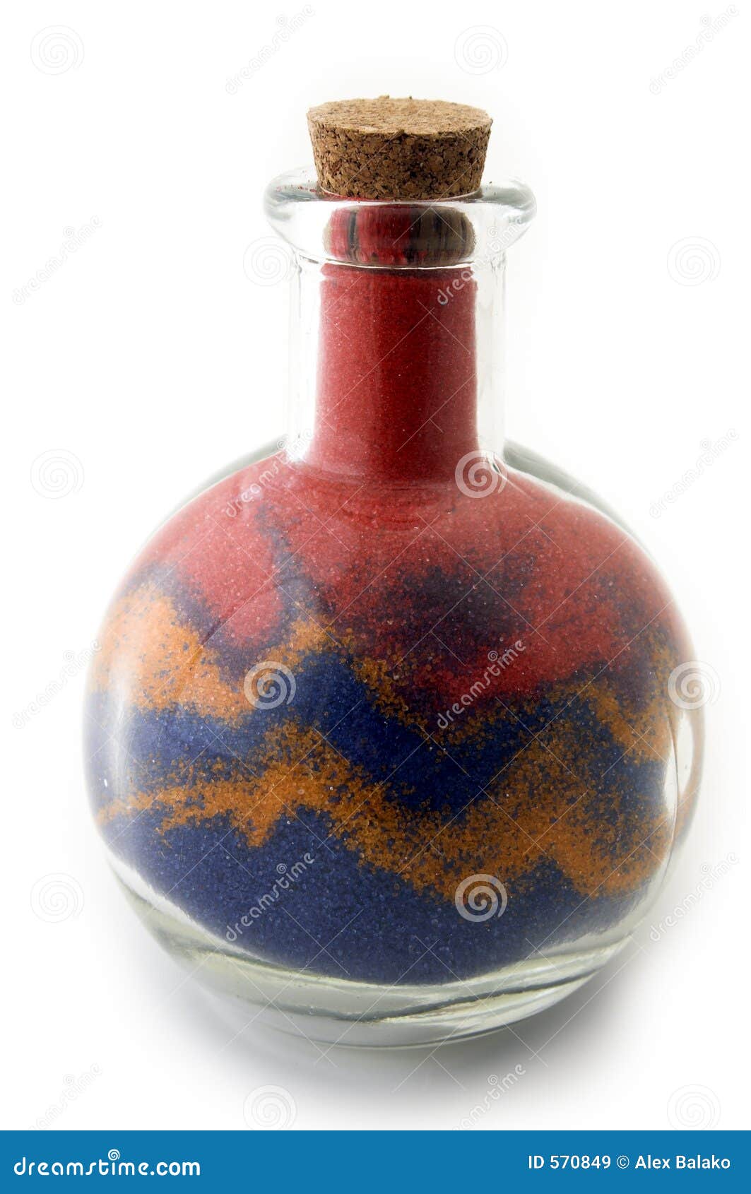 Bottle with colorful sand stock image. Image of massage - 570849