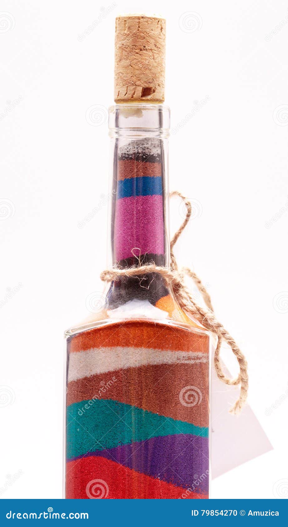 Bottle with colorful sand stock photo. Image of extract - 79854270