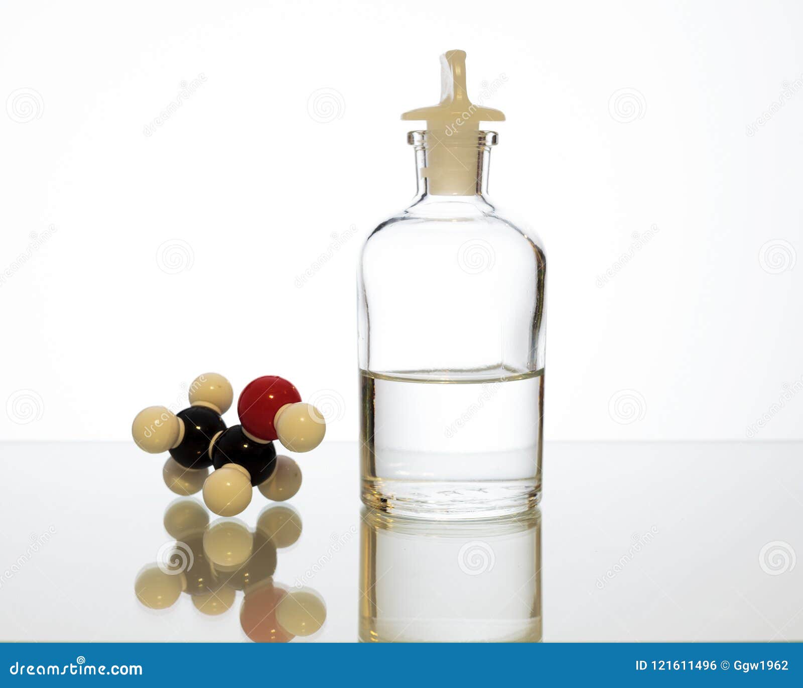 Ethanol with Chemical Structure Stock Photo - Image of medicine ...