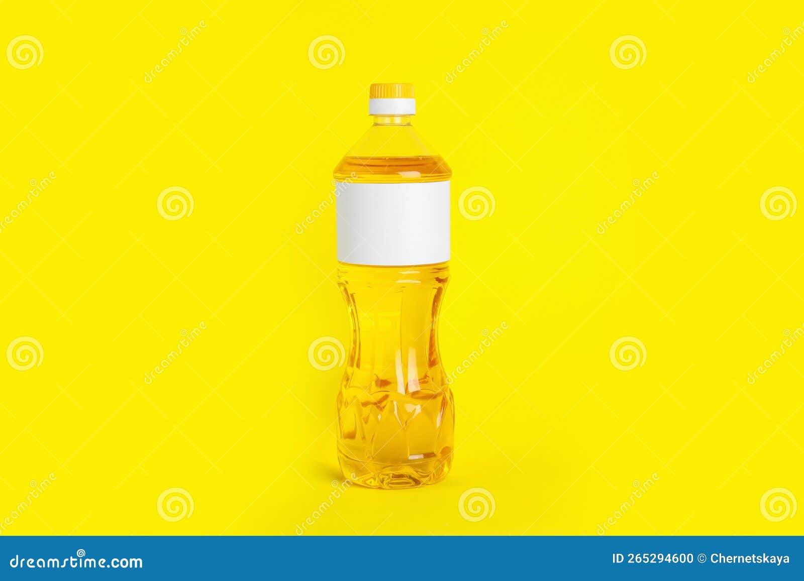 Bottle of Cooking Oil on Yellow Background Stock Photo - Image of ...
