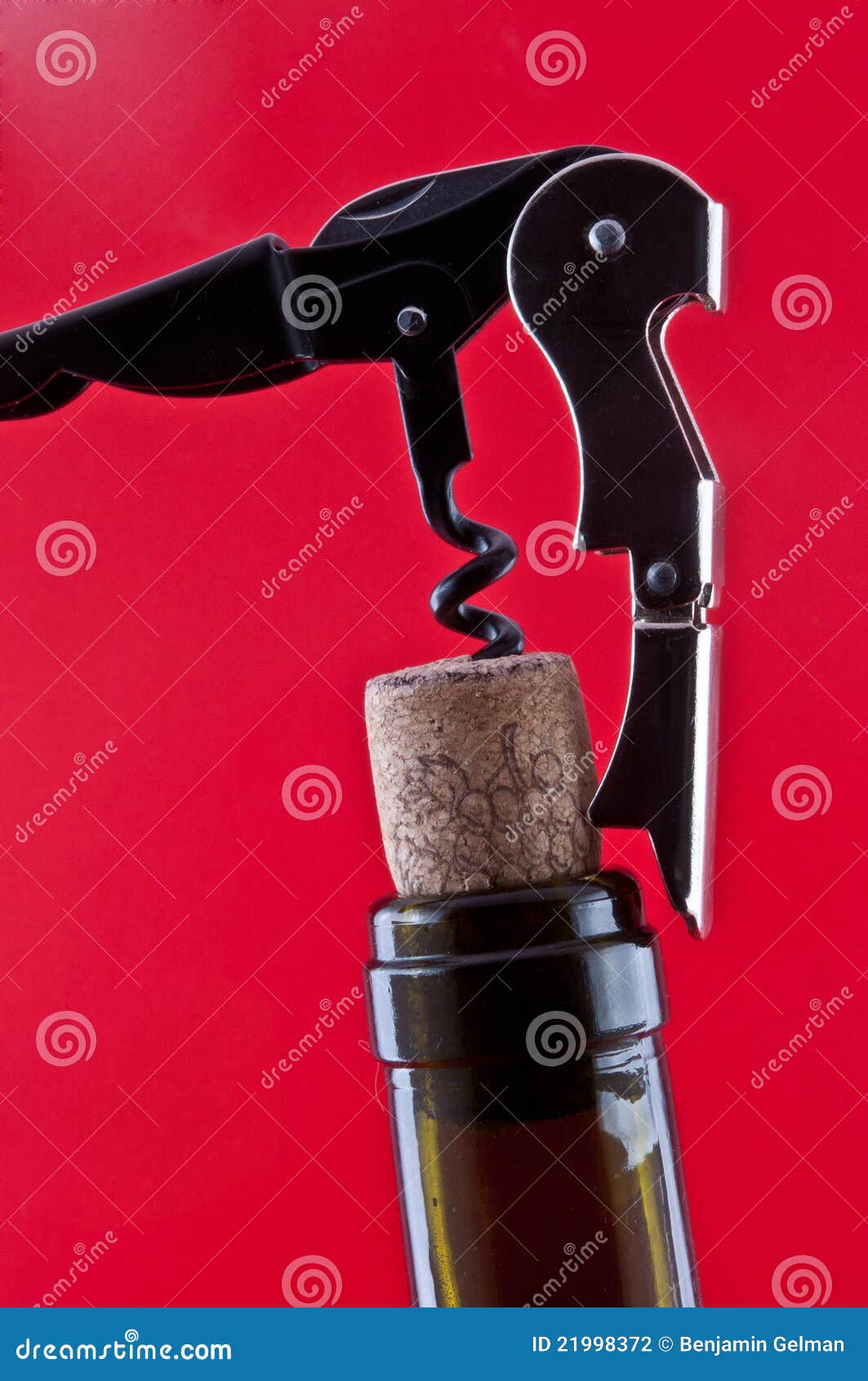 Bottle with a Cork and Corkscrew Stock Photo - Image of celebration ...