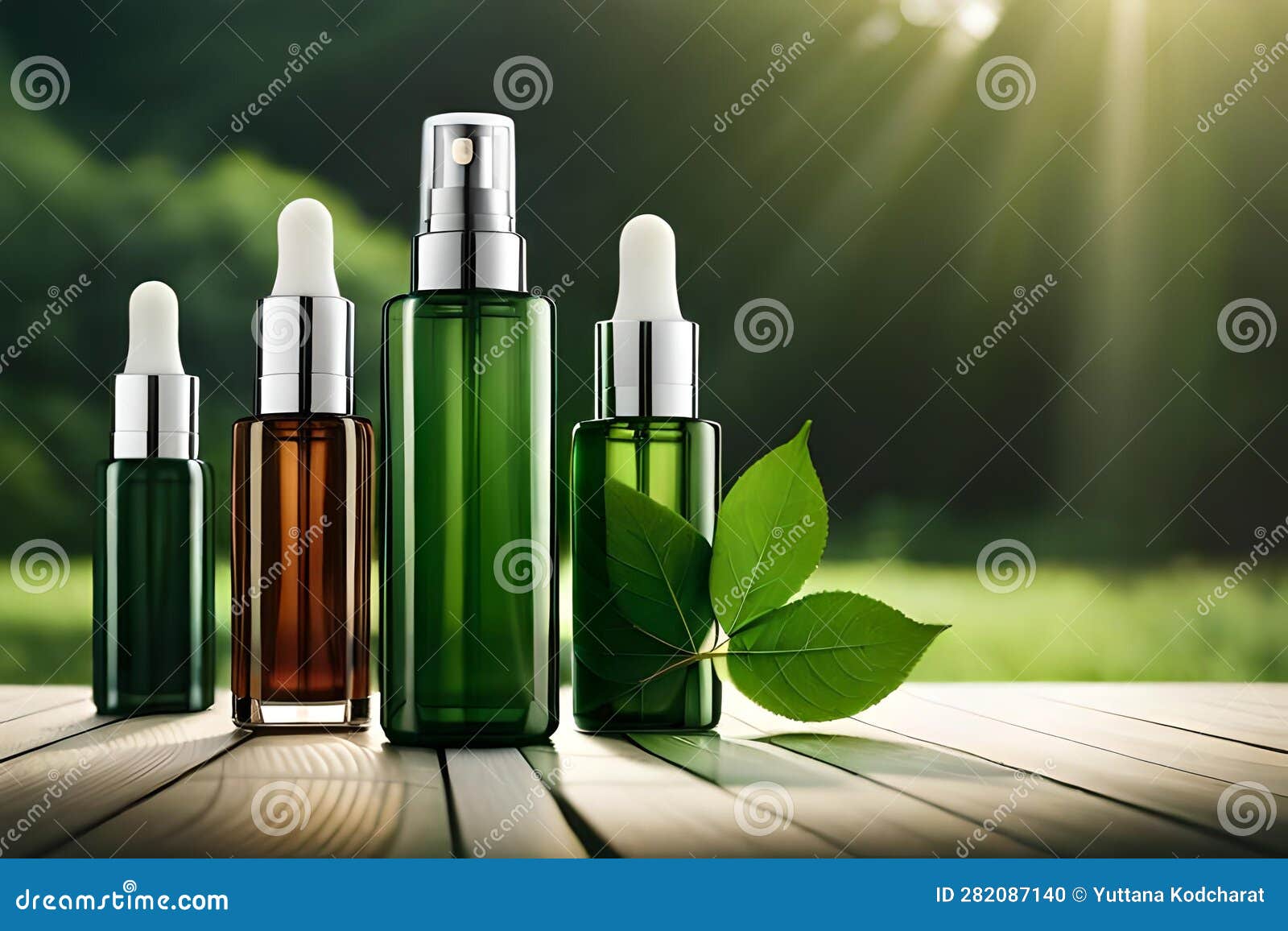 Bottle Cosmetic on Nature Background GenerativeAI Stock Illustration ...