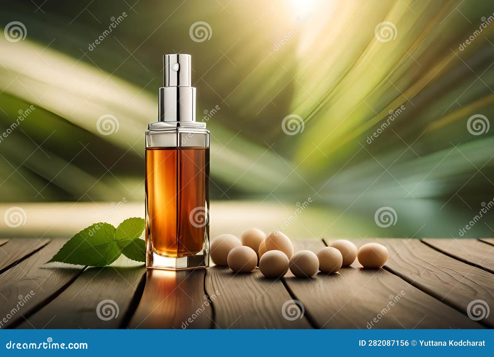 Bottle Cosmetic on Nature Background GenerativeAI Stock Illustration ...