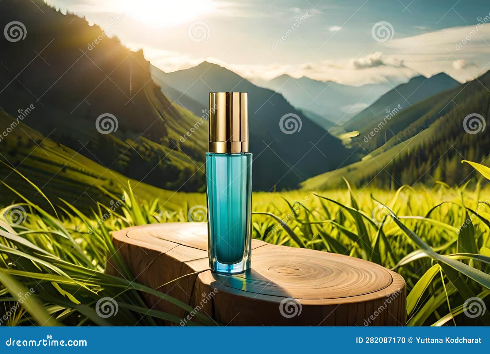 Bottle Cosmetic on Nature Background GenerativeAI Stock Illustration ...