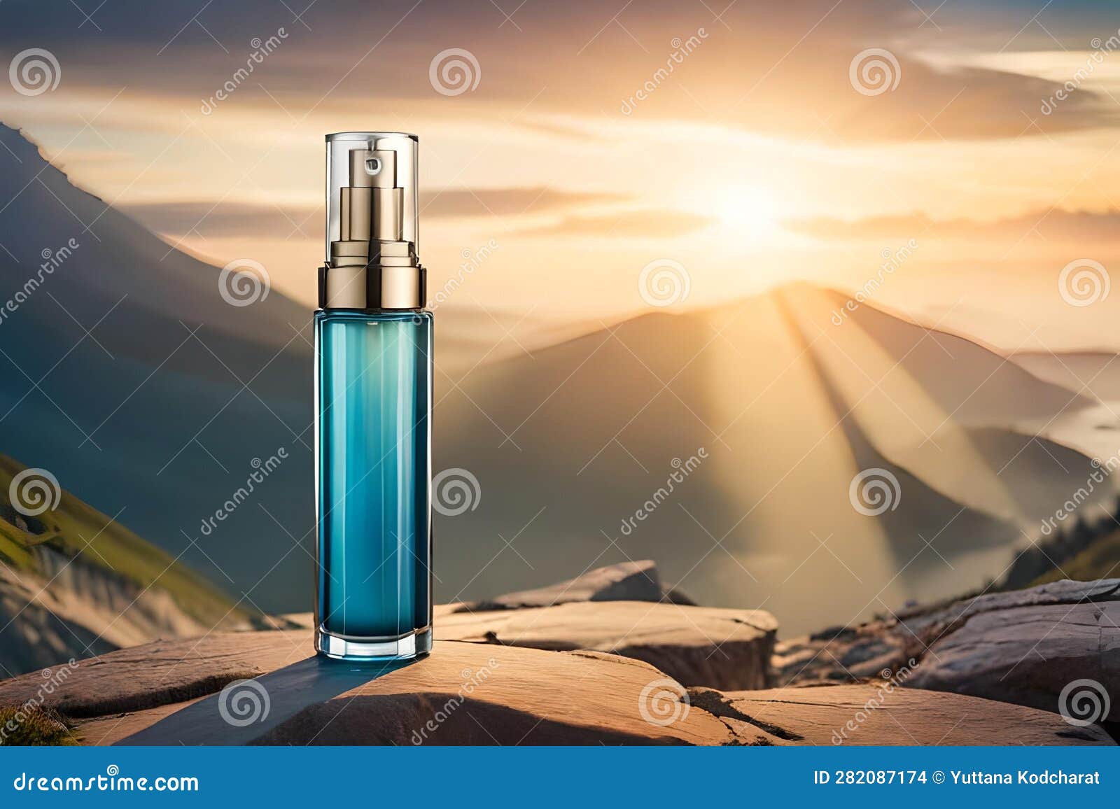 Bottle Cosmetic on Nature Background GenerativeAI Stock Illustration ...