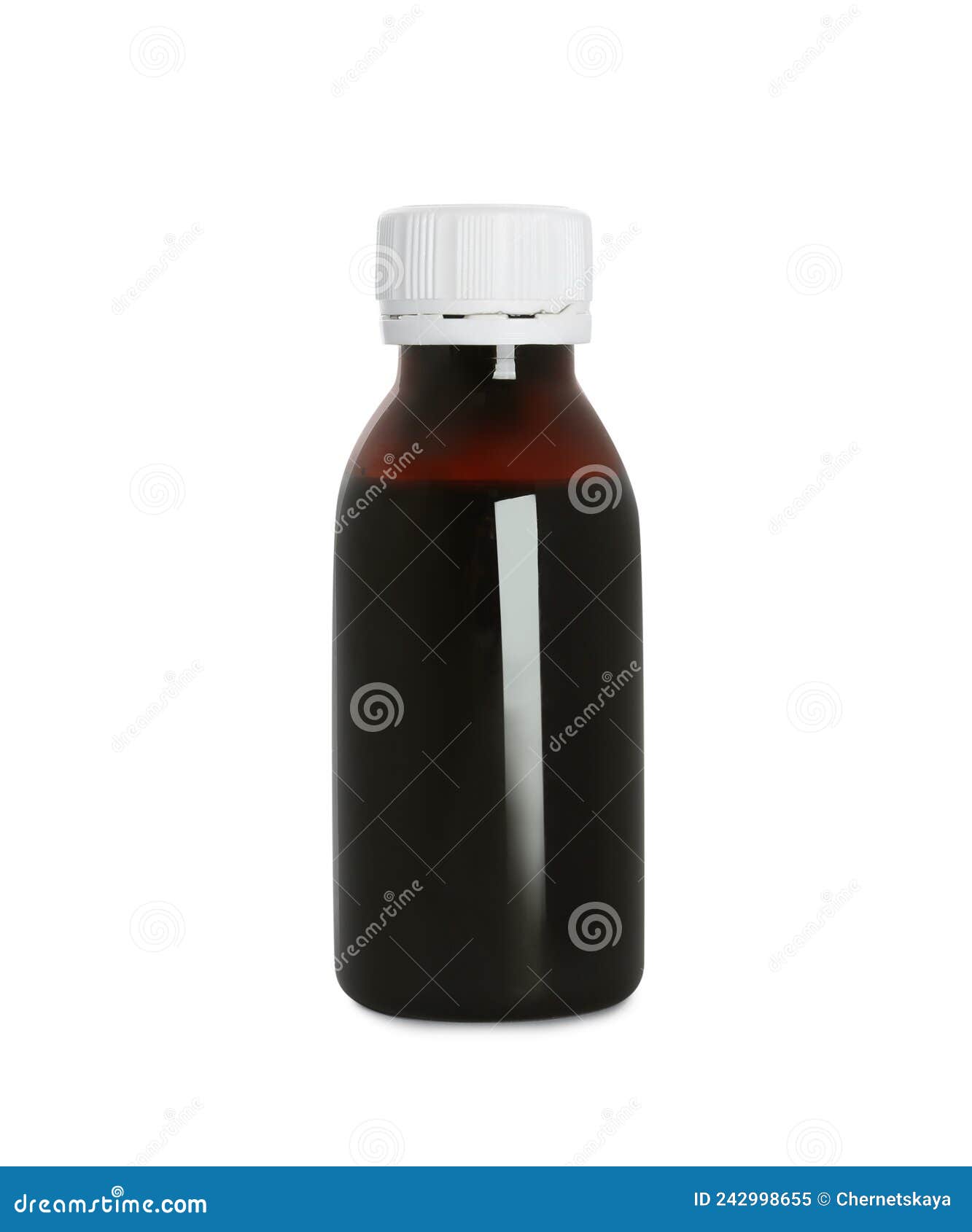 Bottle of Cough Syrup Isolated on White Stock Image - Image of cold ...