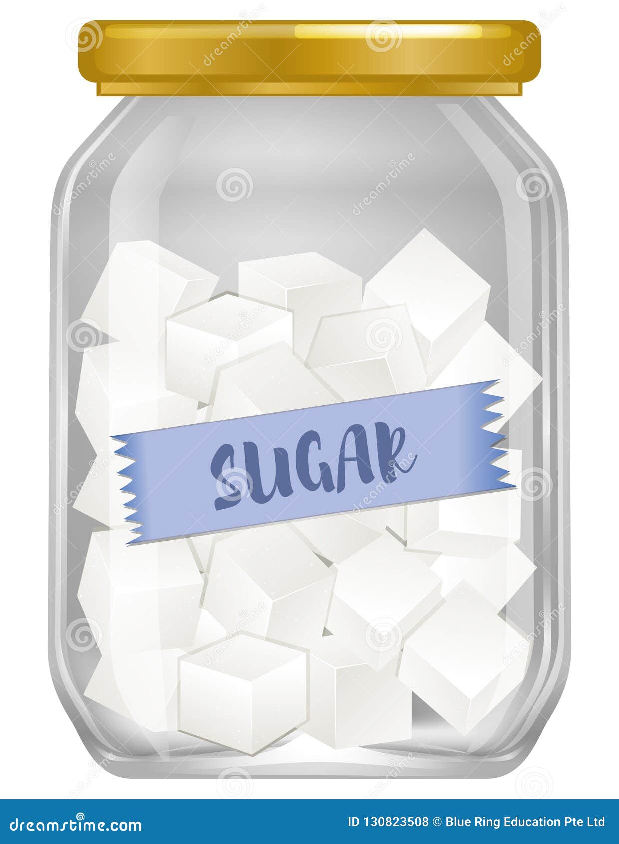 Bottle of cube sugar stock vector. Illustration of cubes - 130823508