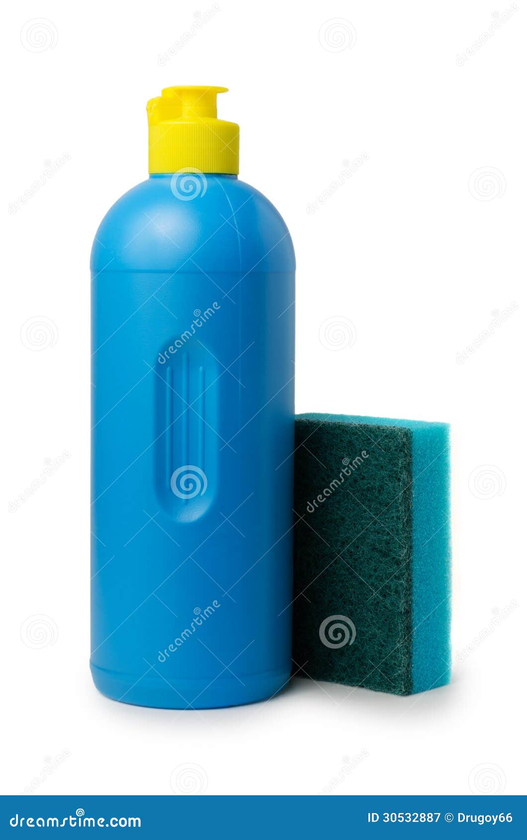 Bottle of Detergent and Kitchen Sponge Stock Image - Image of bottle ...