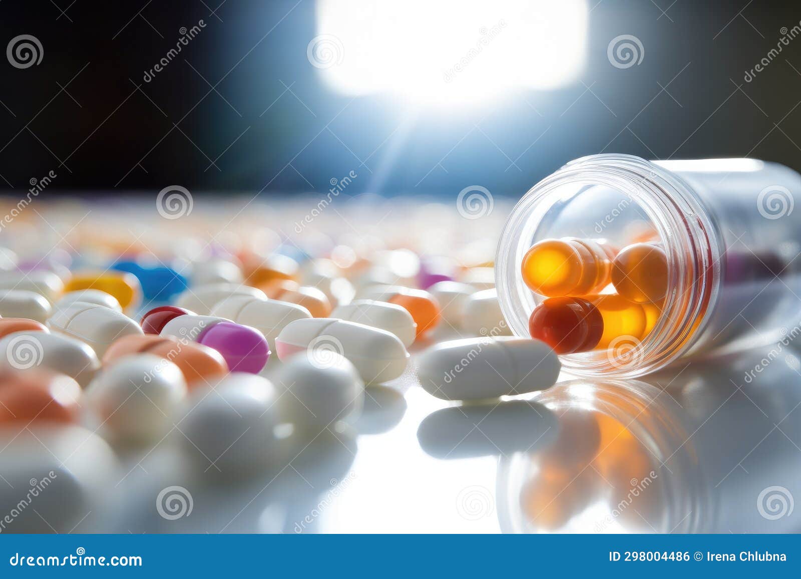 Bottle of Different Capsule Tablet Pill. Medicament and Pharmacology ...
