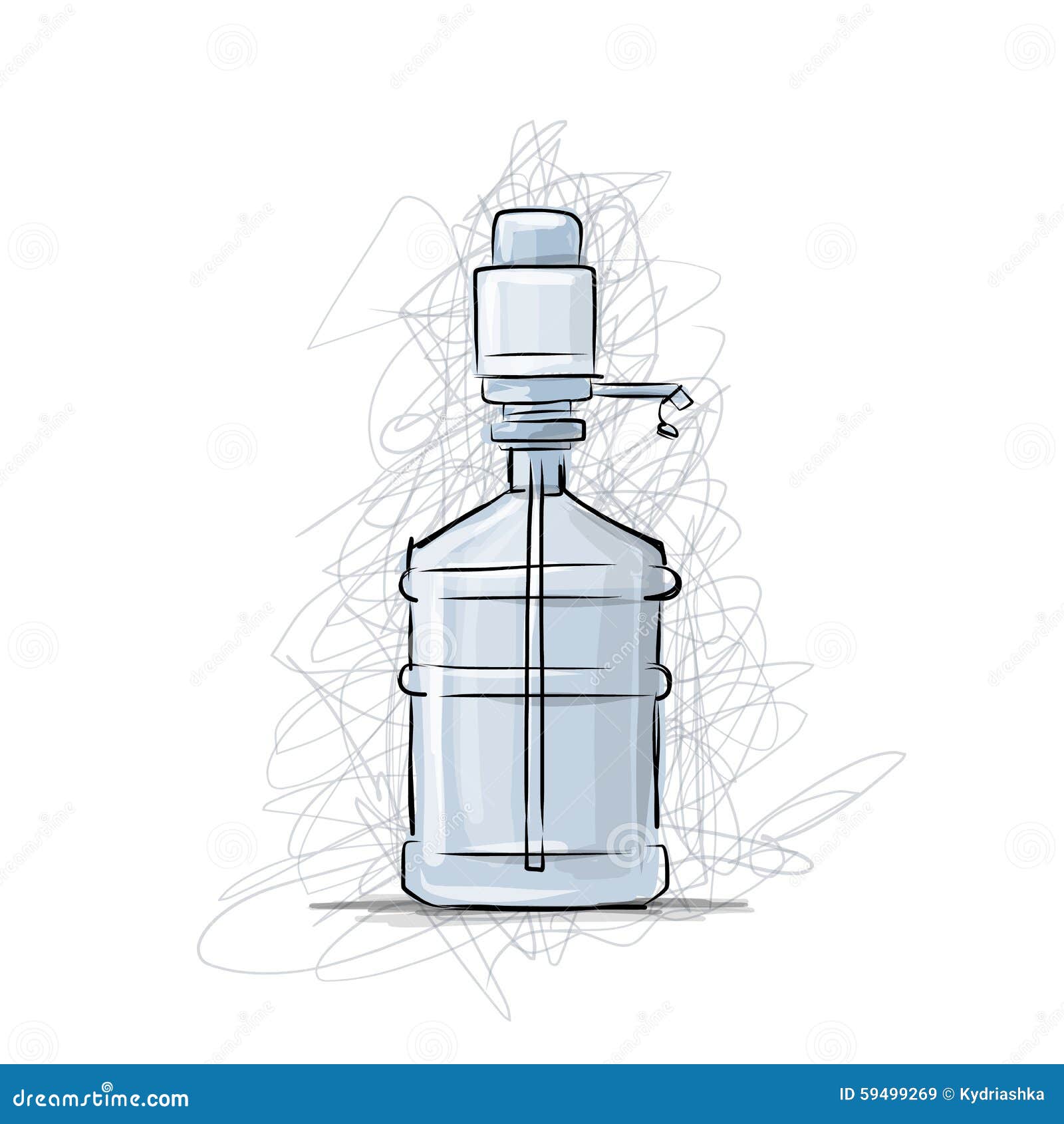Bottle with Distilled Water, Sketch for Your Stock Vector ...