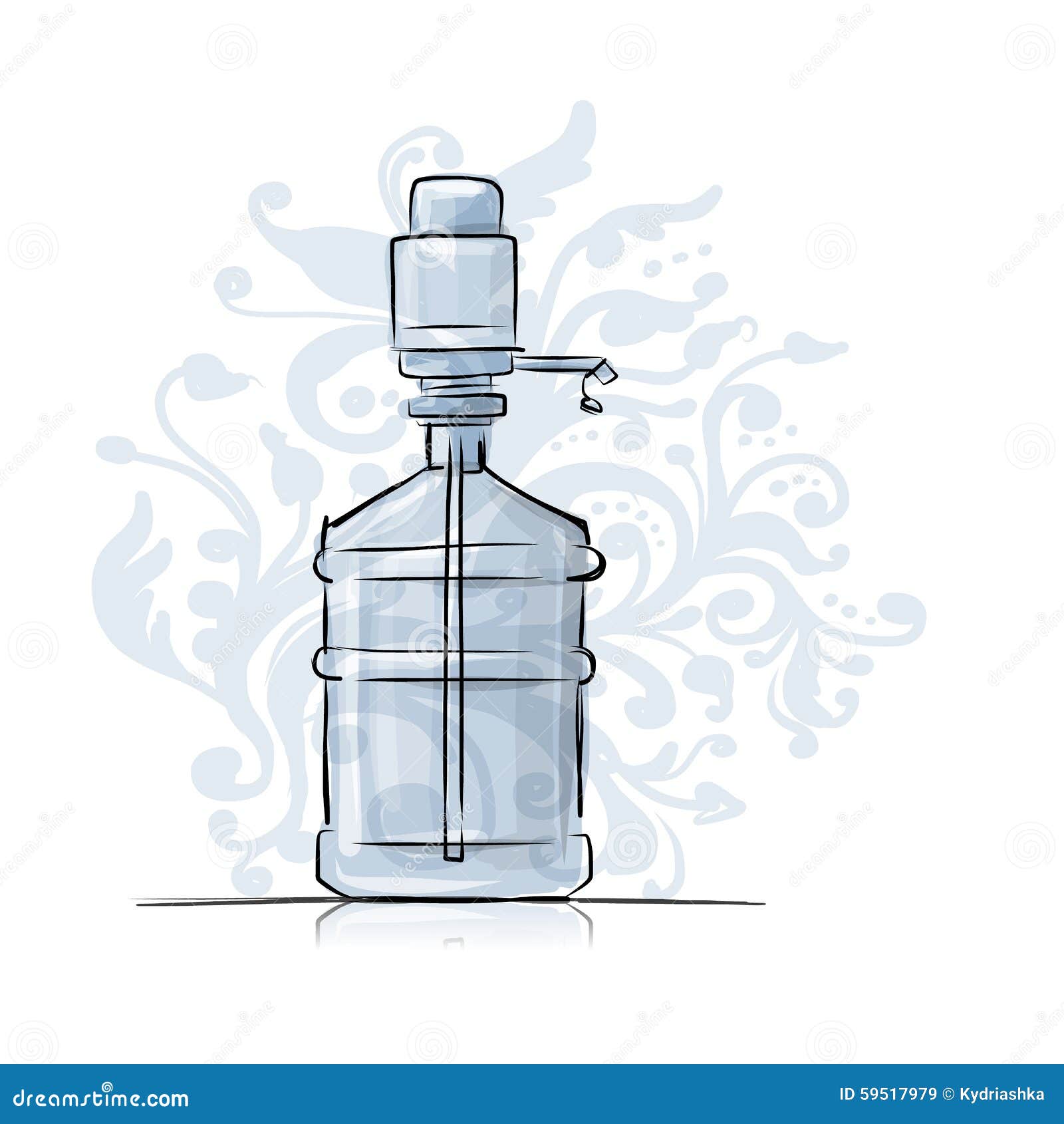 Bottle with Distilled Water, Sketch for Your Stock Vector ...