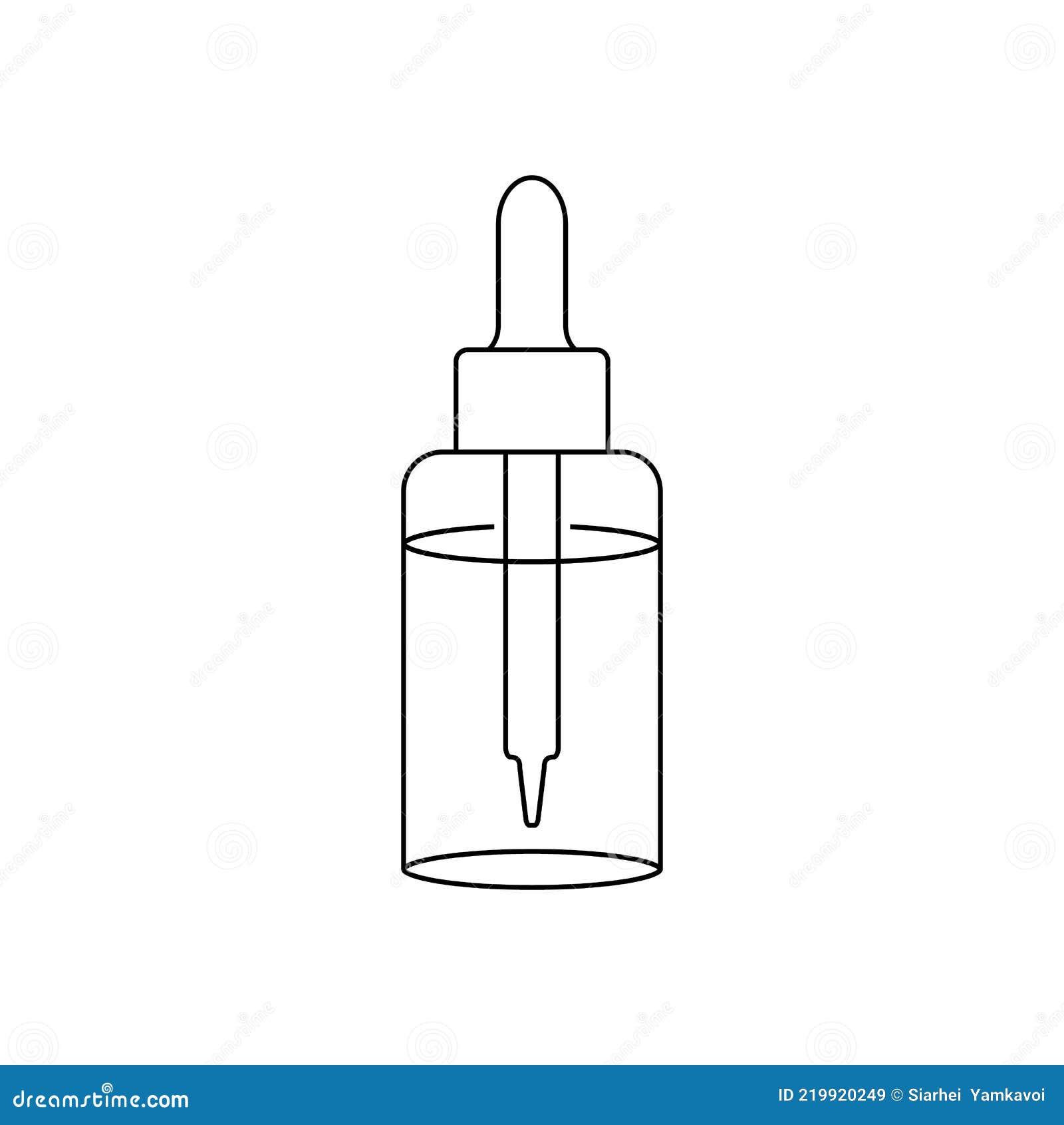 Bottle with a Dropper. Vector Line Icon. Illustration and Drawing on ...