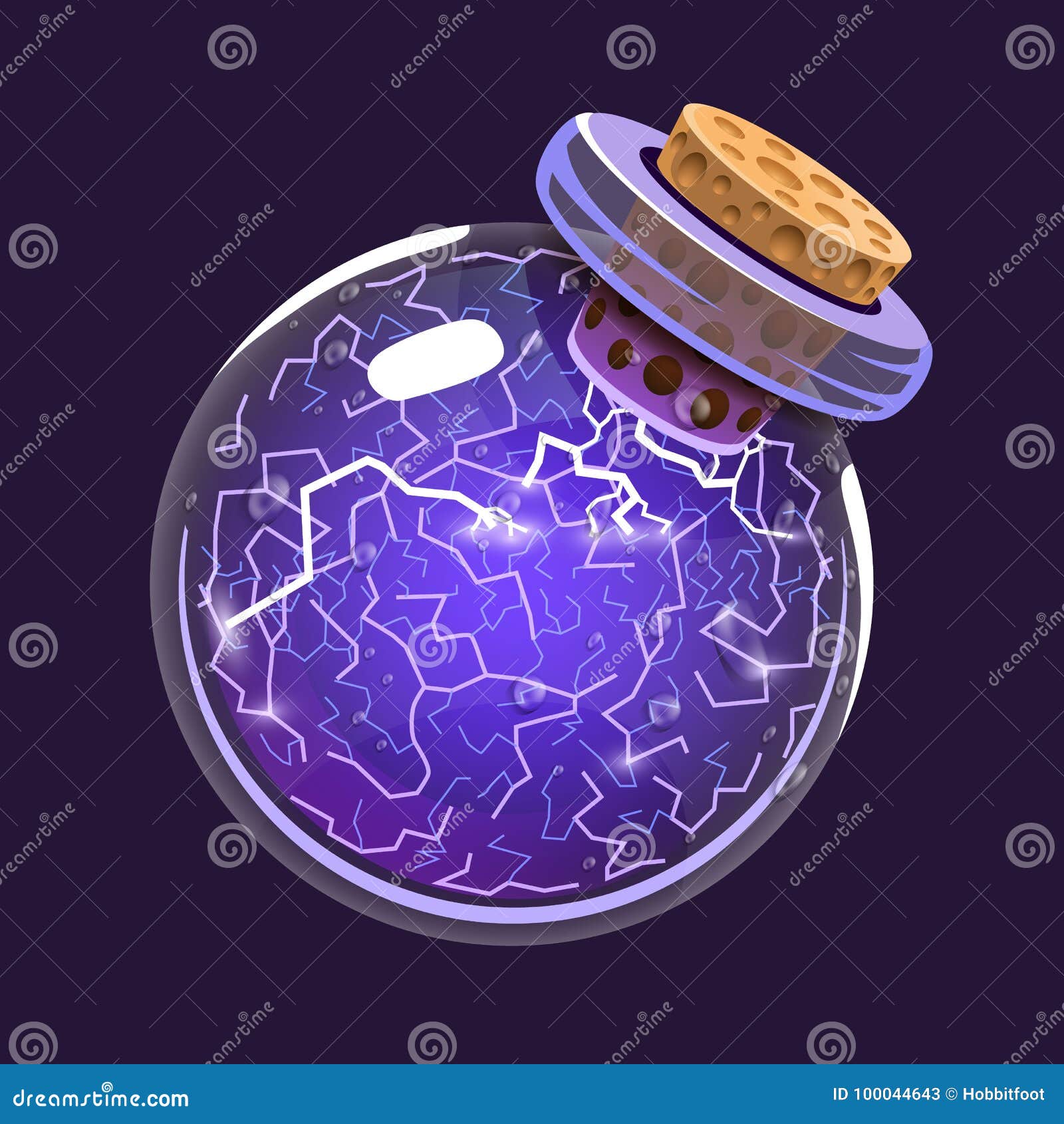 Bottle of Electricity. Game Icon of Magic Elixir. Interface for Rpg or ...