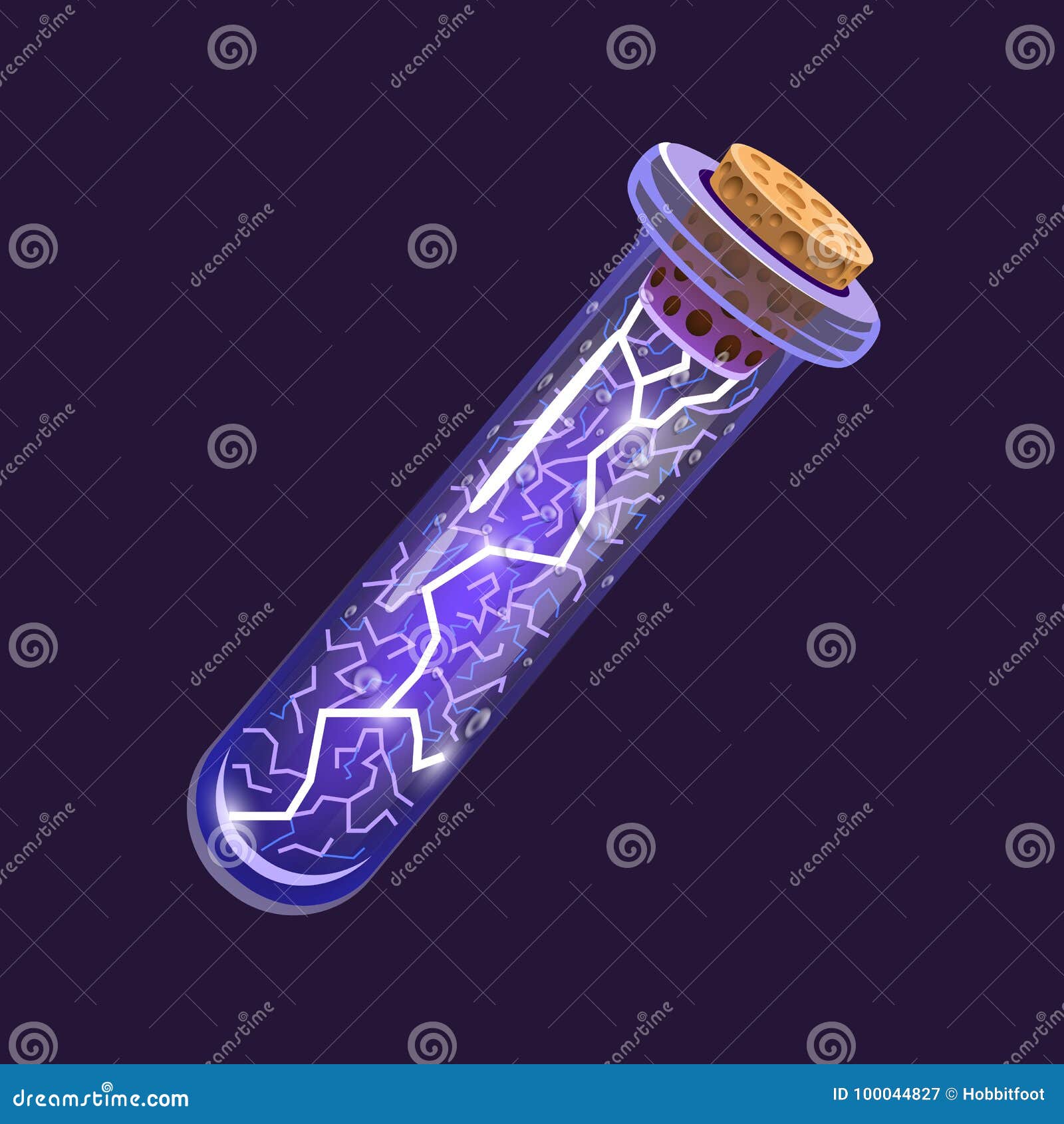 Bottle of ElectricityGame Icon of Magic Elixir. Interface for Rpg or ...