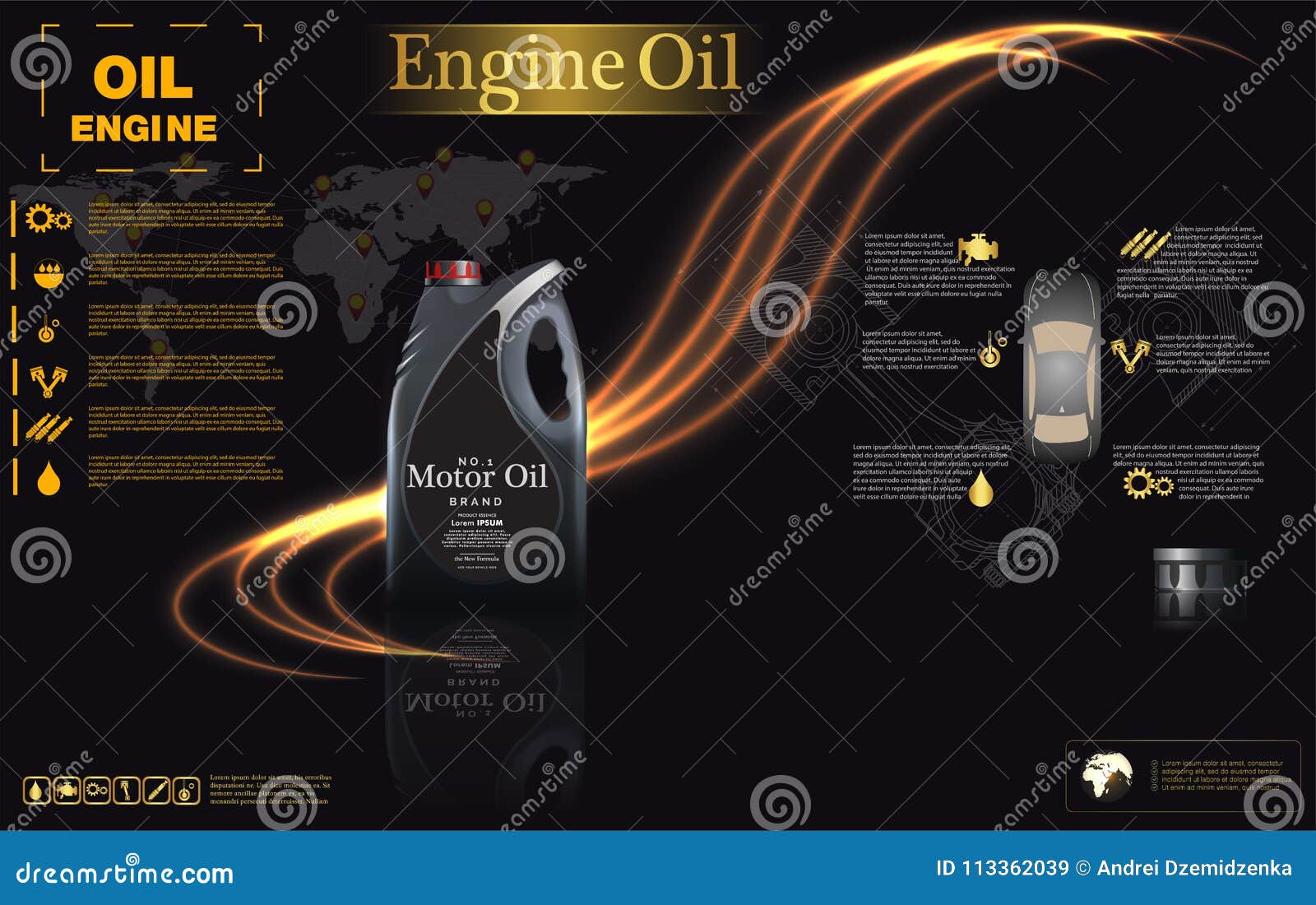 Bottle Engine Oil Background, Vector Illustration Stock Illustration ...