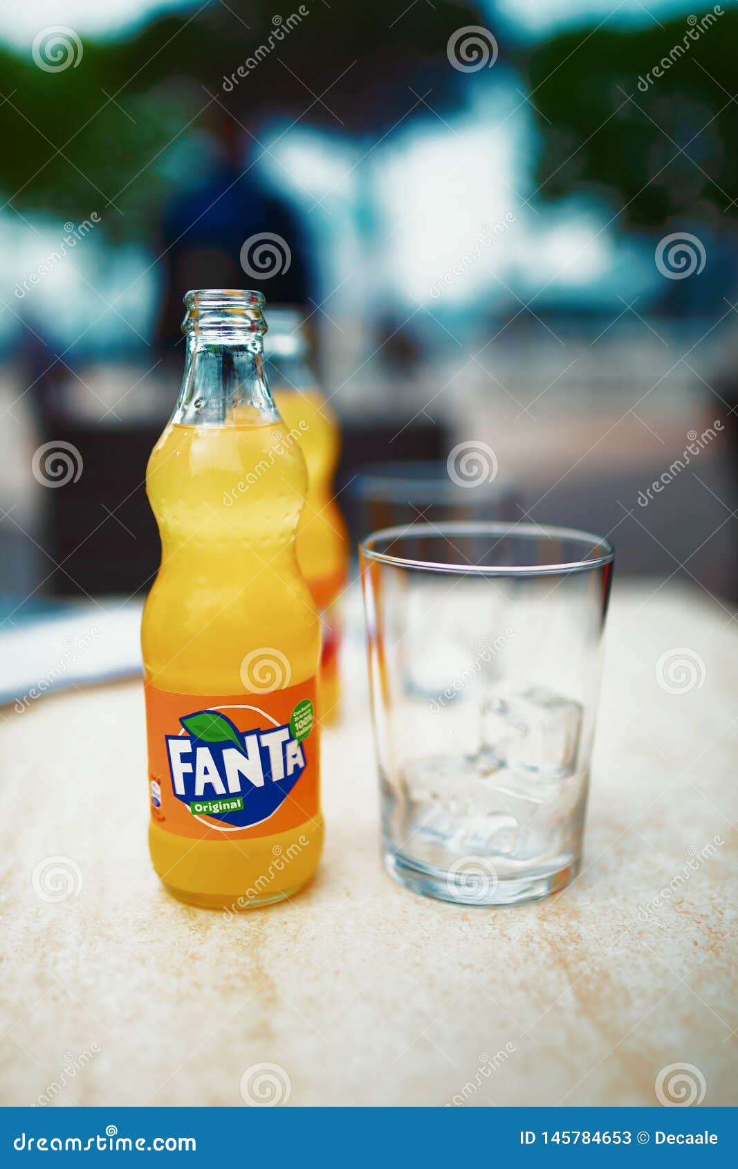 Bottle of Fanta on table editorial stock photo. Image of orange - 145784653